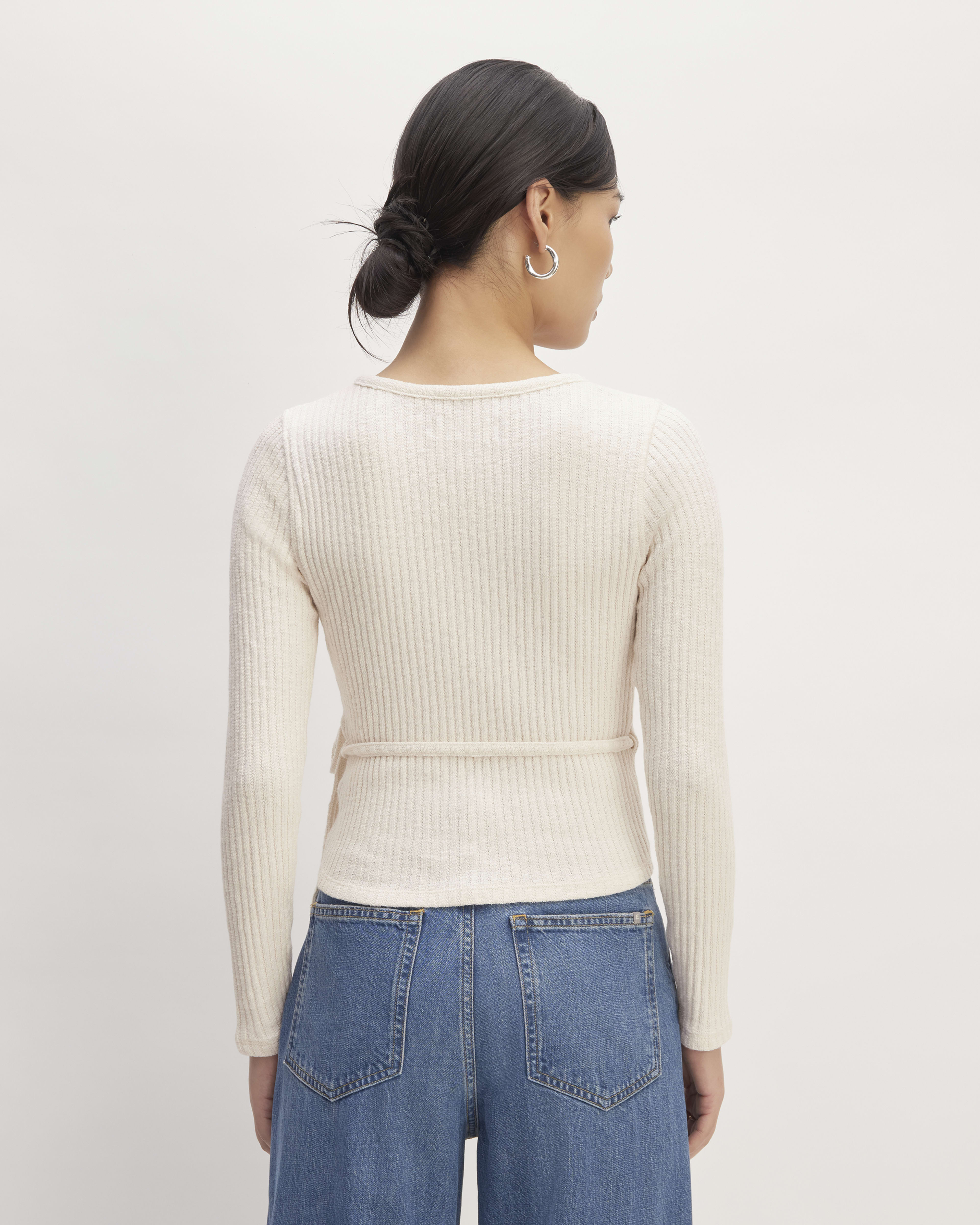 The Cozy-Rib Wrap Top Bone – Everlane