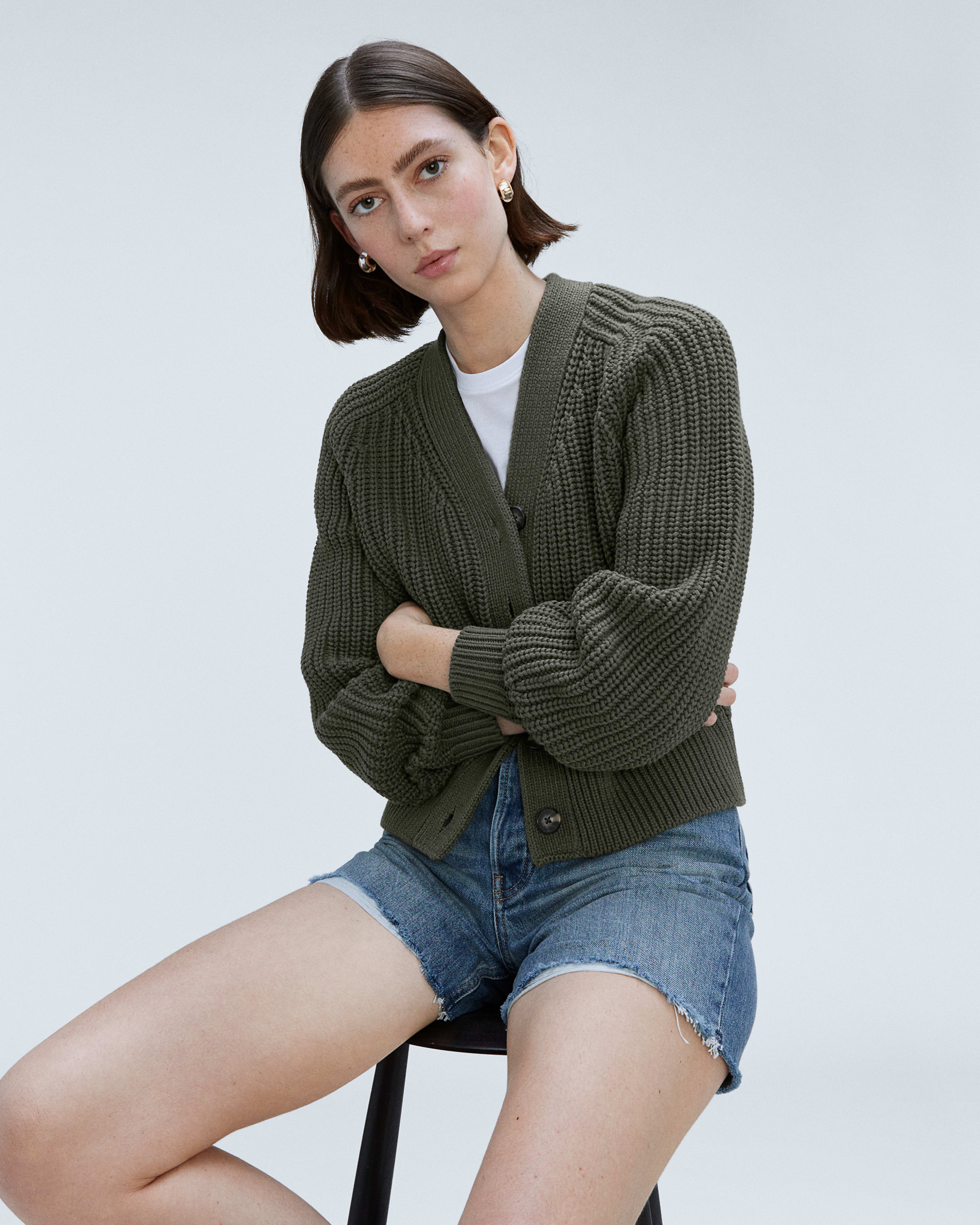 The Texture Cotton Cardigan Kambaba – Everlane