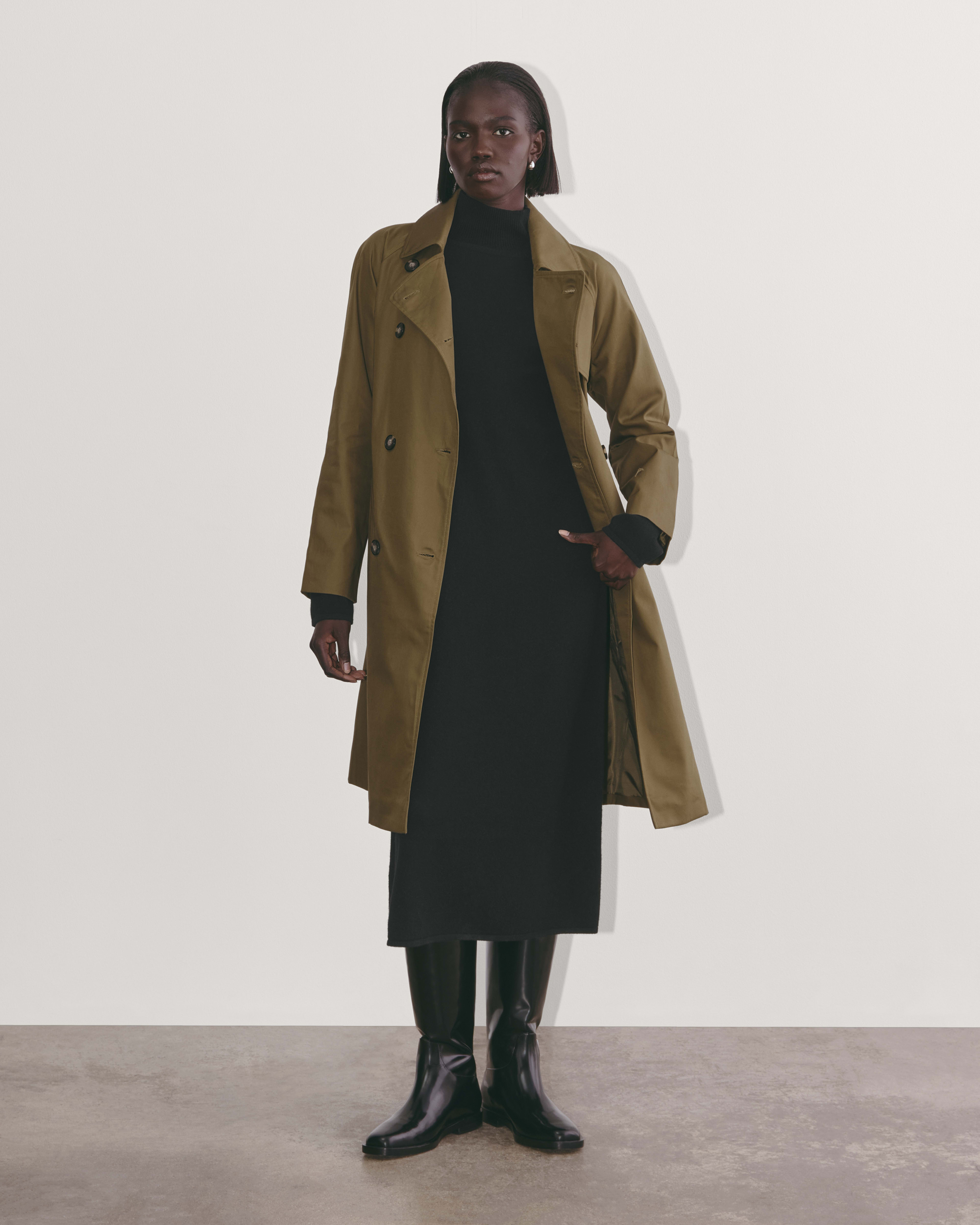 The Turtleneck Sweater Dress in Cashmere Black – Everlane