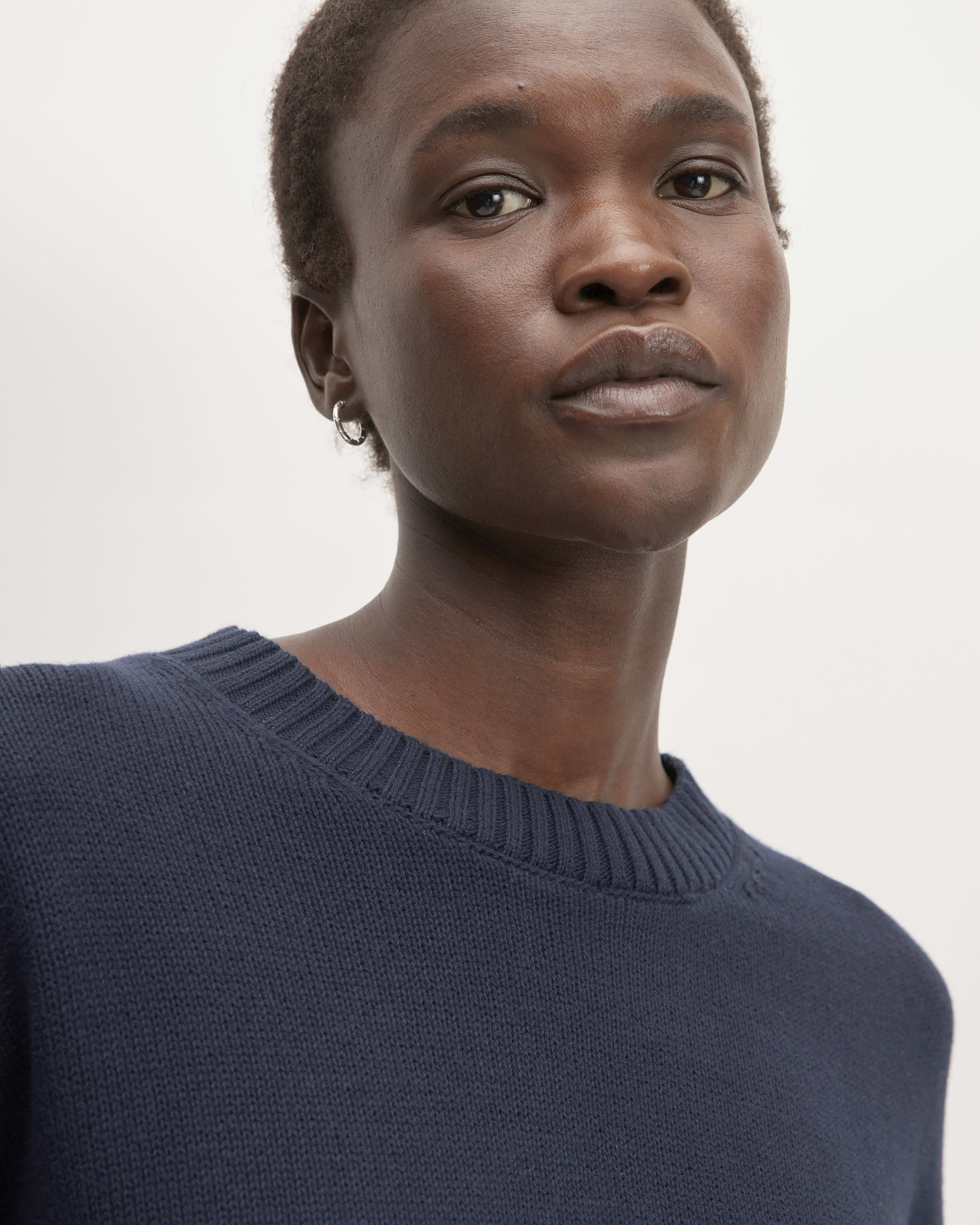 The Boxy Sweater in Everyday Cotton Navy – Everlane