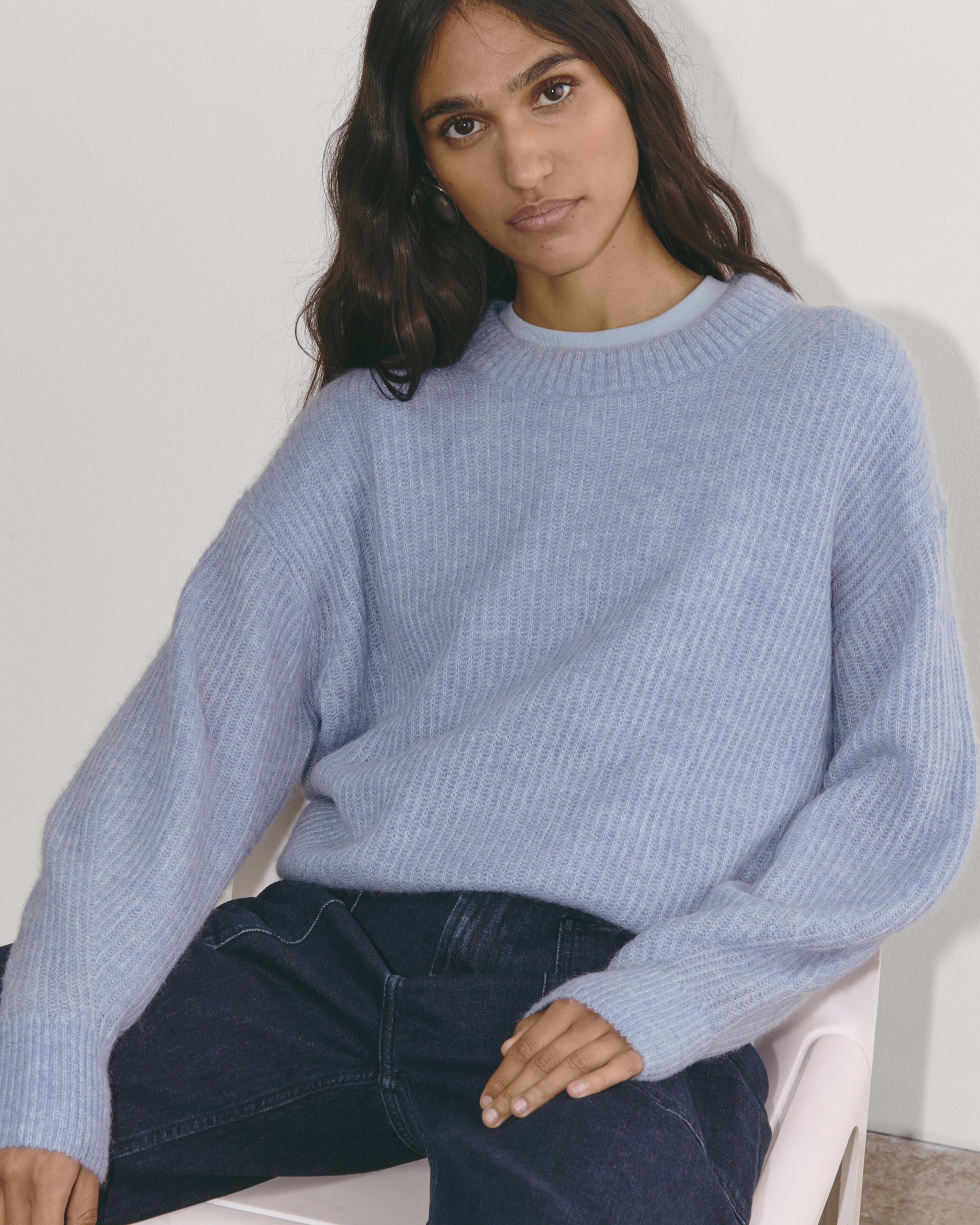 The Cocoon Crew in Alpaca | Heather Blue Slate – Everlane