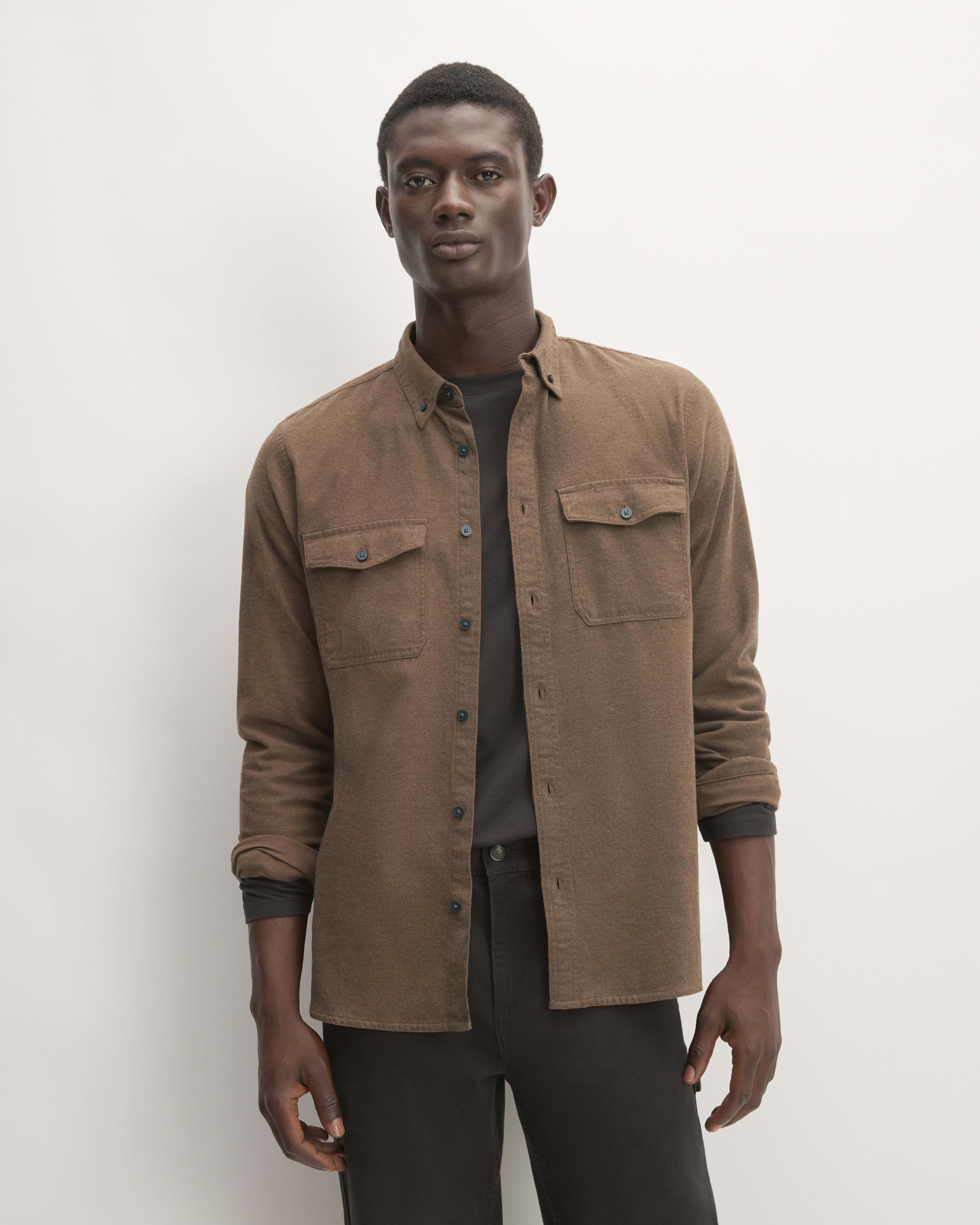 The Brushed Flannel Shirt | Heathered Cocoa Brown – Everlane