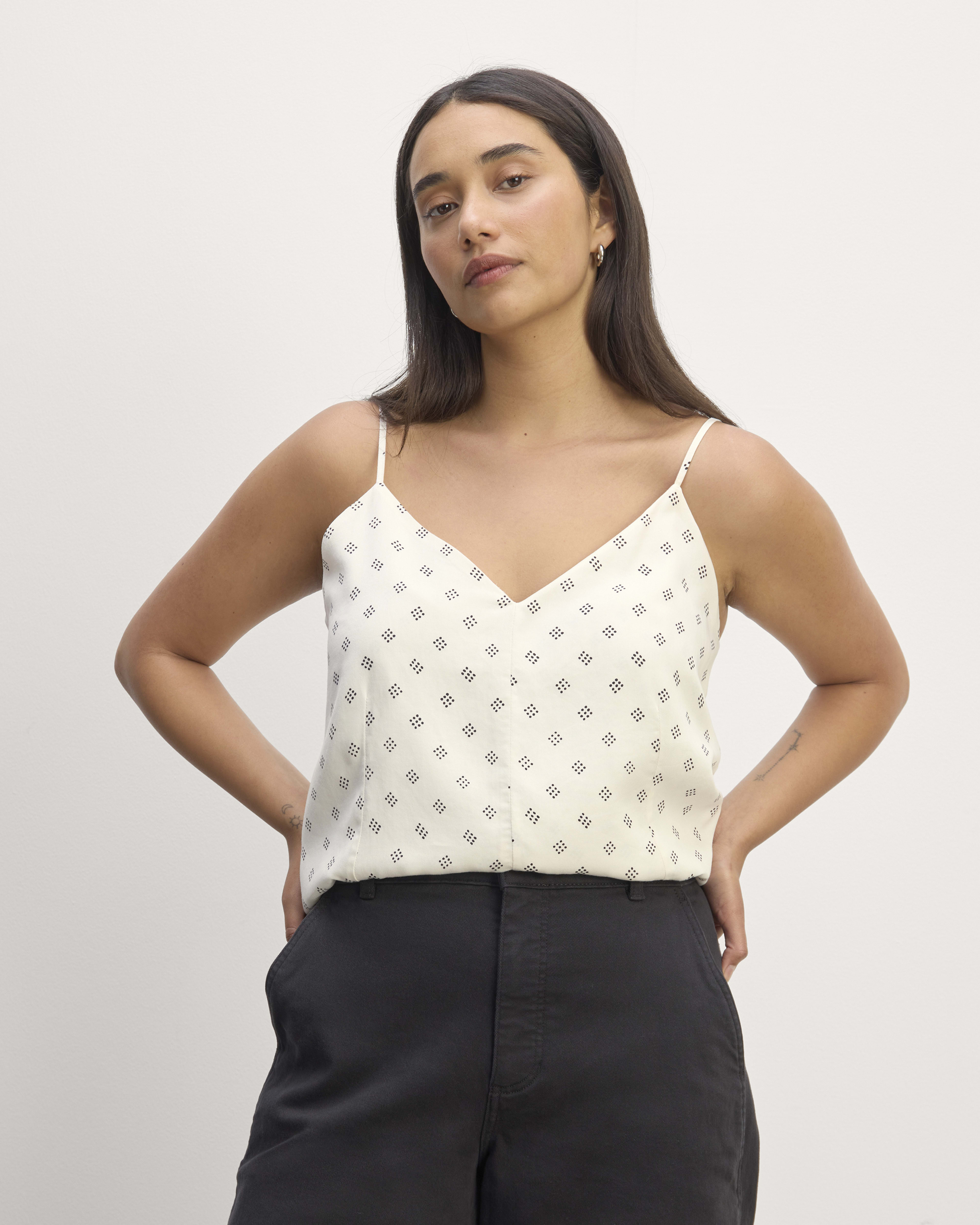 The Cami in Butterlite | Bone / Black Square Dot – Everlane
