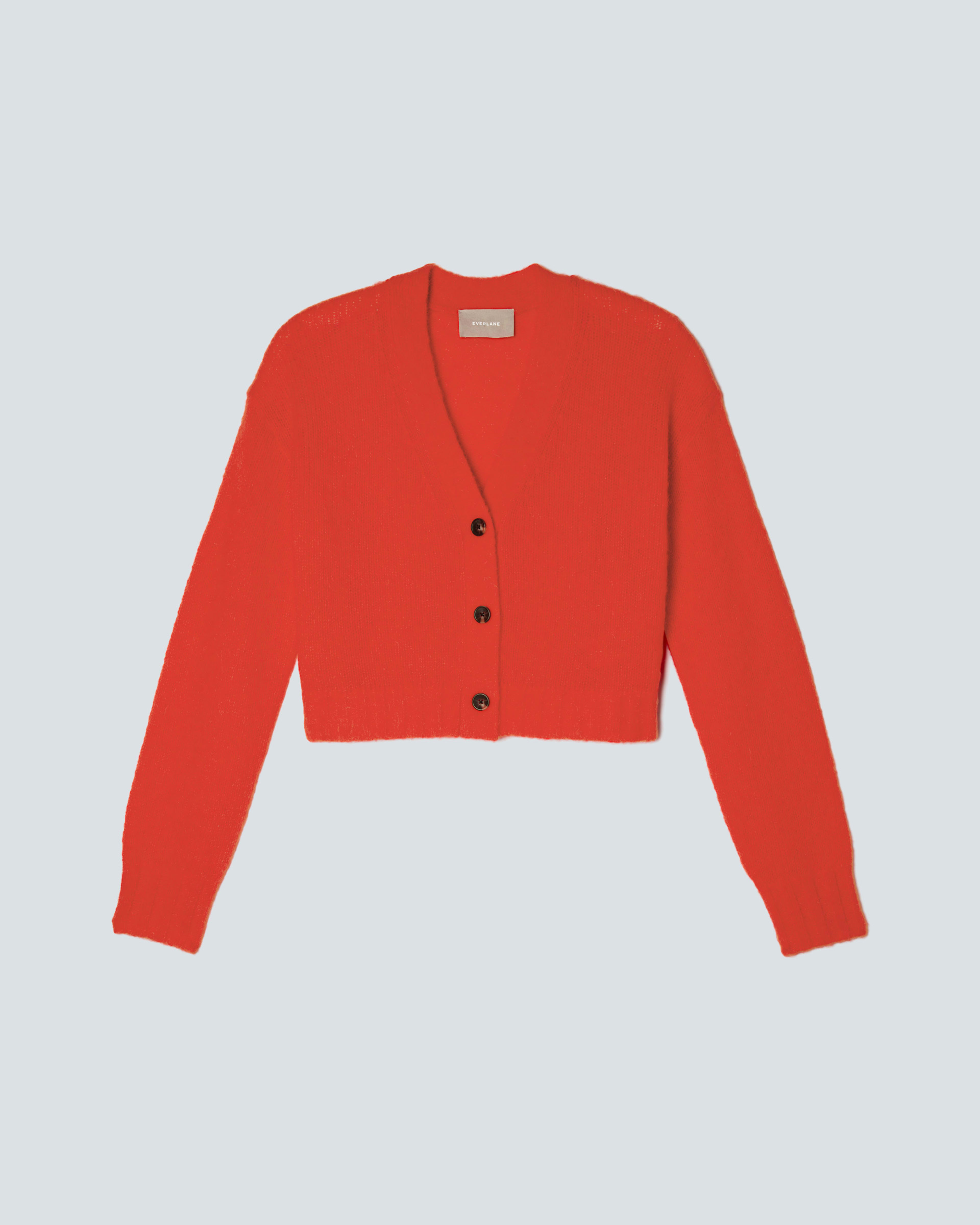 The Alpaca V-Neck Cropped Cardigan Red Orange – Everlane