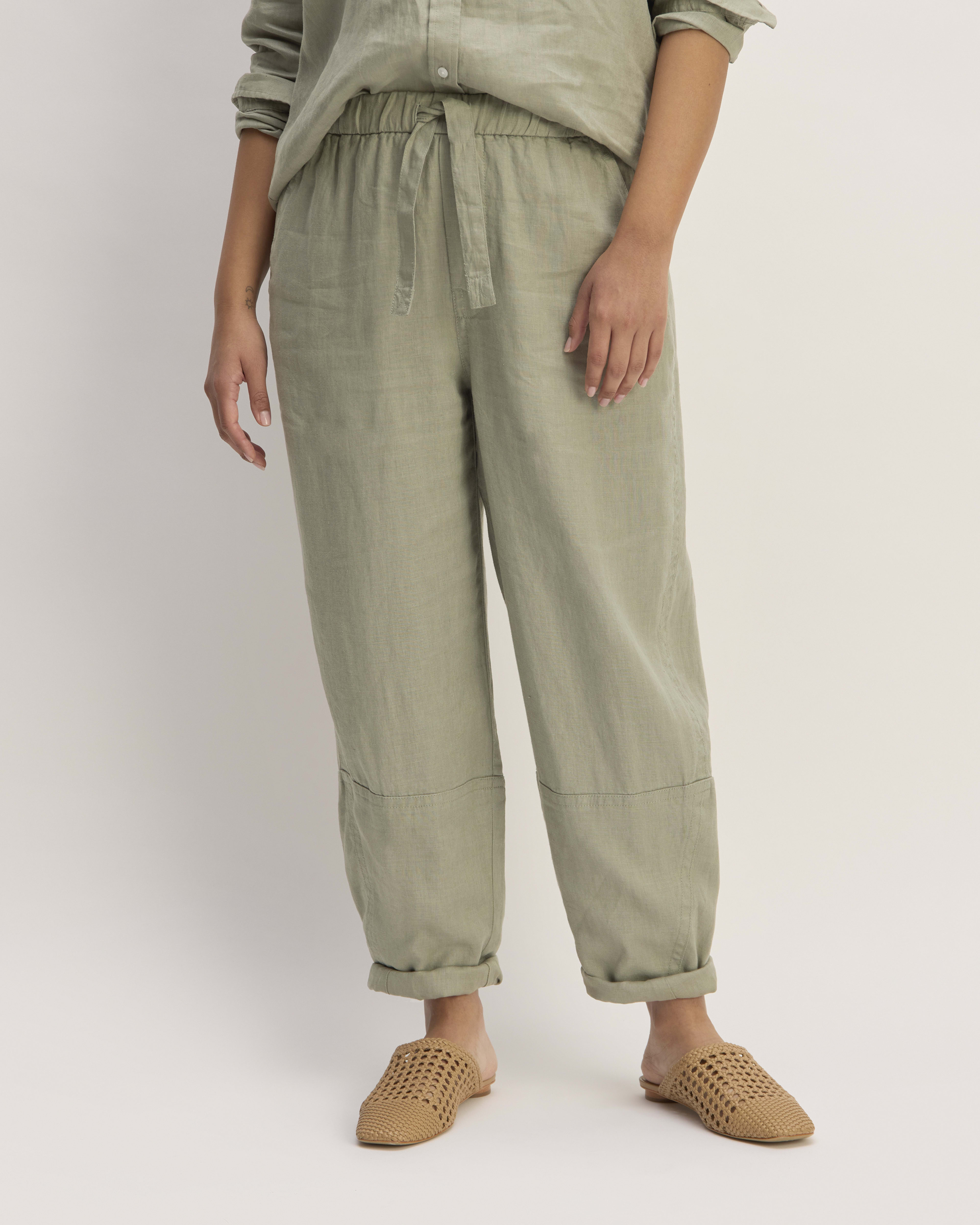 The Linen Pull-On Barrel Pant Sage Green – Everlane