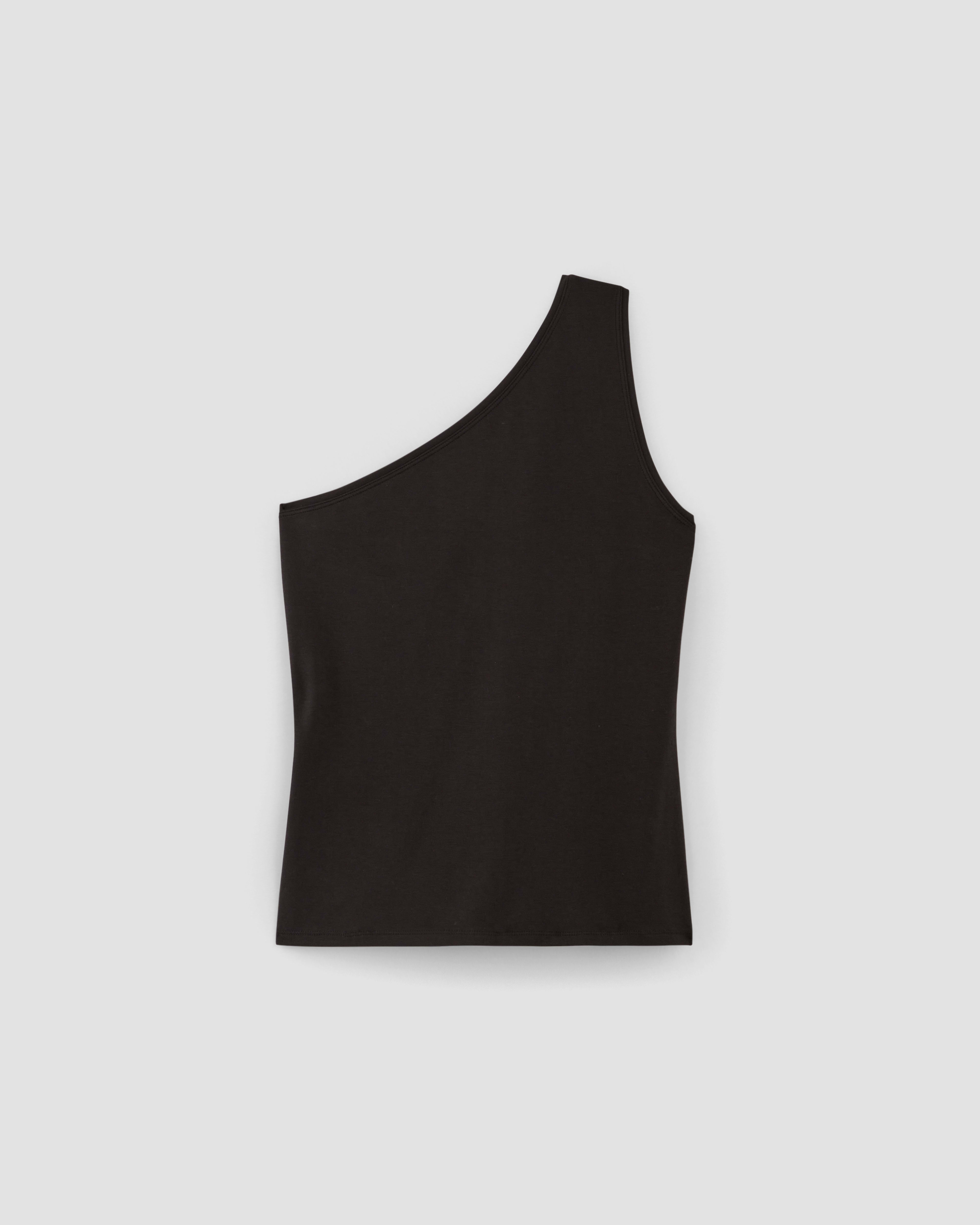 The Form One Shoulder Tank Black Everlane