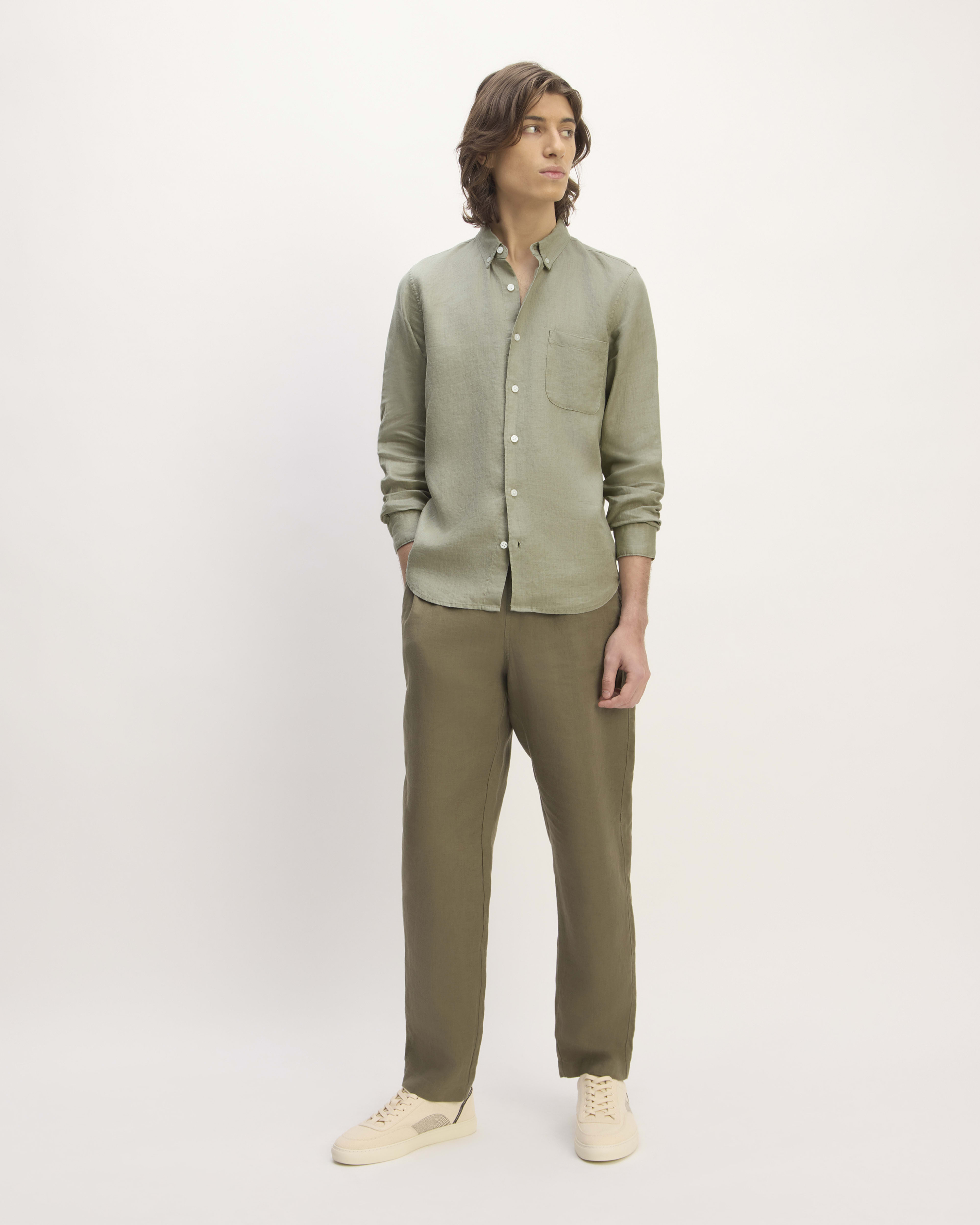 The Classic Shirt in Linen | Sage Green – Everlane