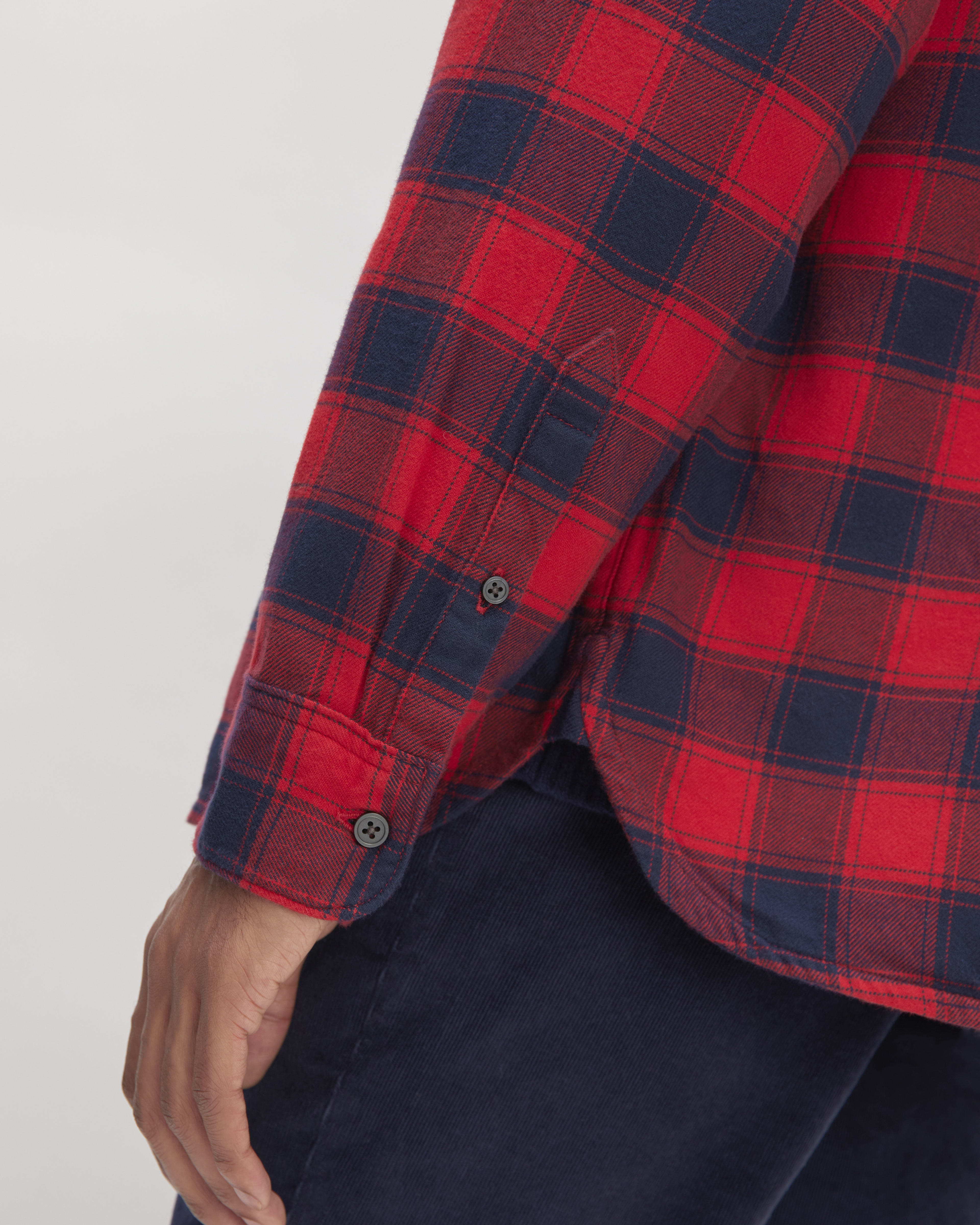 The Brushed Flannel Shirt Haute Red / Bellwether Blue – Everlane