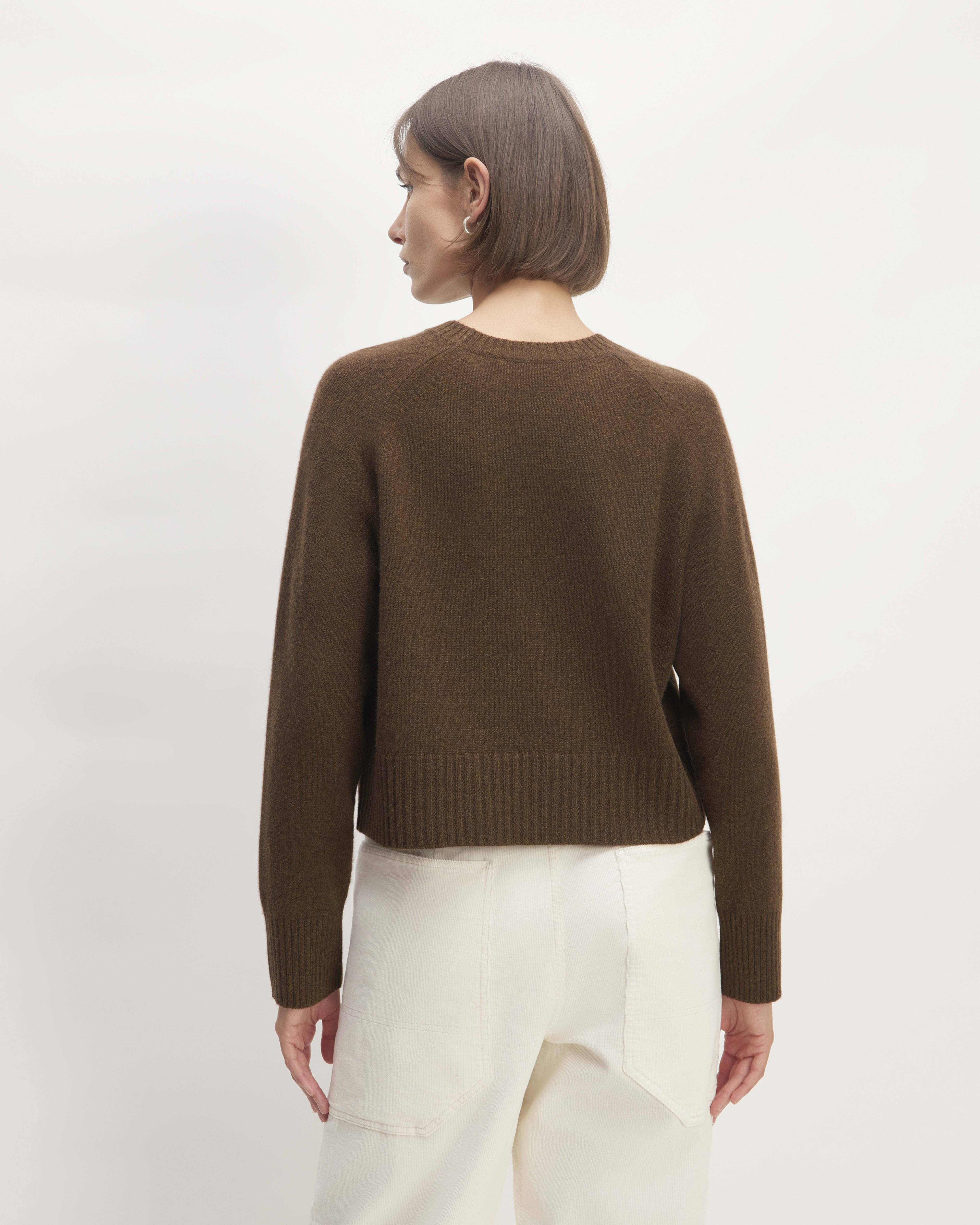 The Cashmere Boxy Crew Sweater Heather Cocoa – Everlane