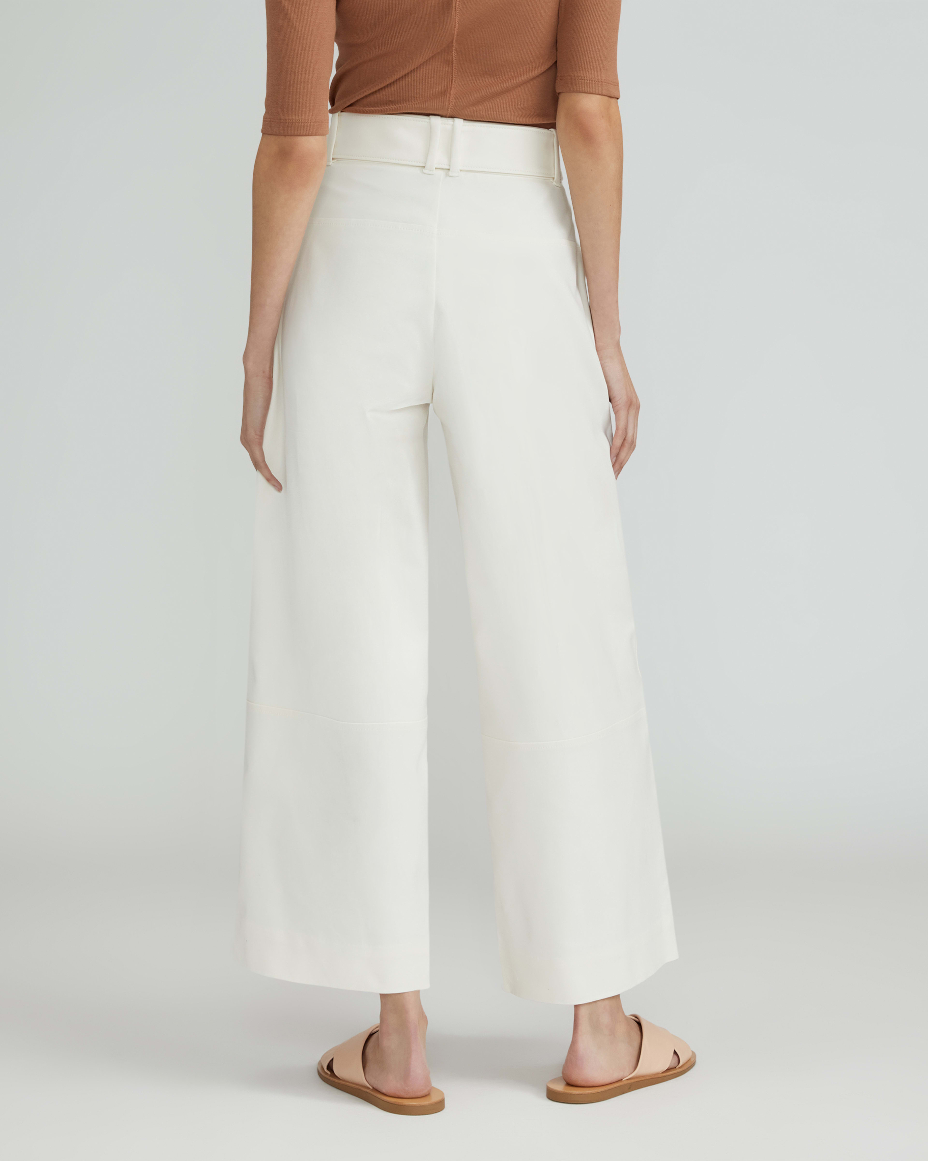 The Structured Cotton Belted Pant Bone – Everlane