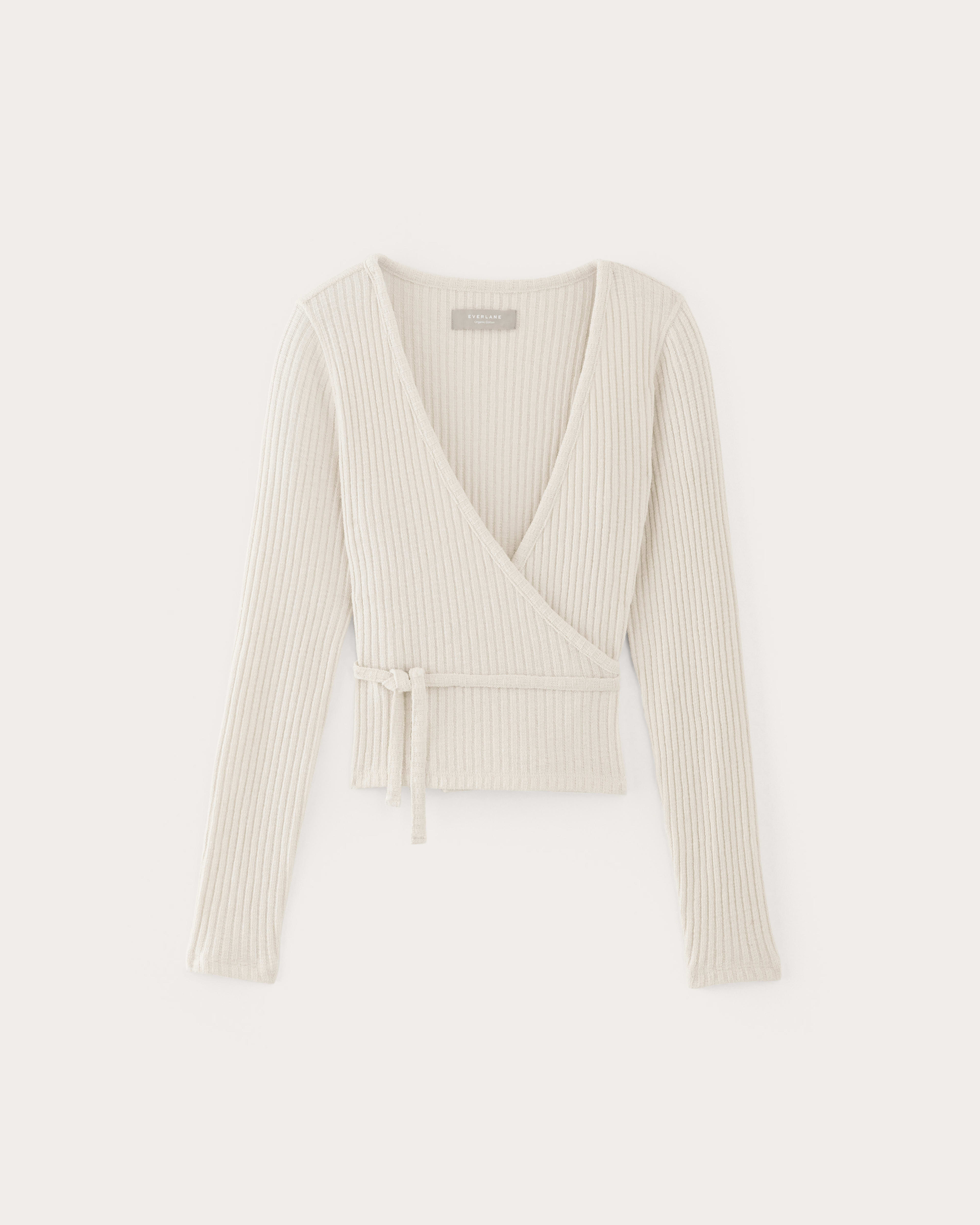 The Cozy-Rib Wrap Top Bone – Everlane