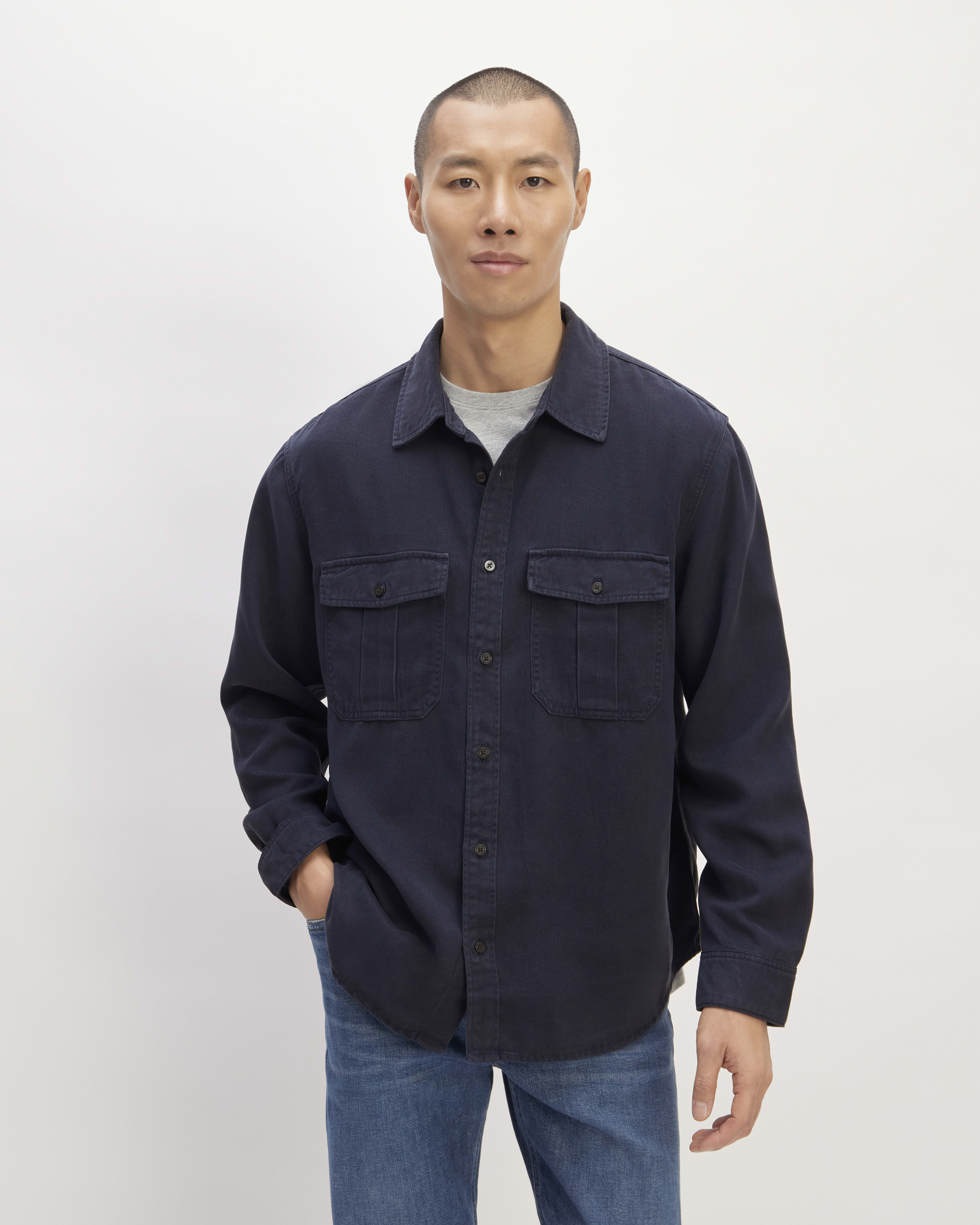 The Utility Shirt Jacket in Buttersoft | Navy – Everlane