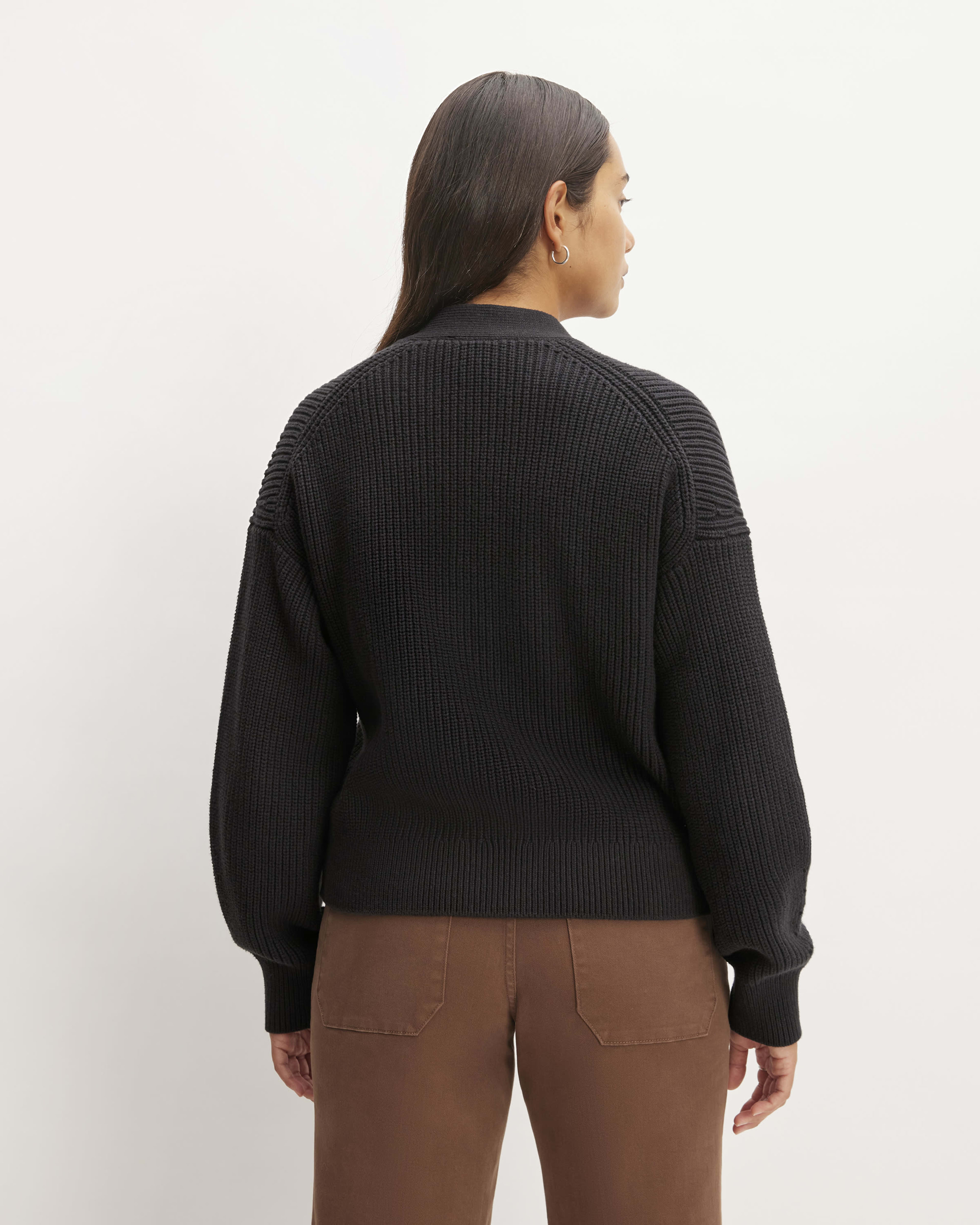The Boxy Cardigan in Everyday Cotton Black – Everlane