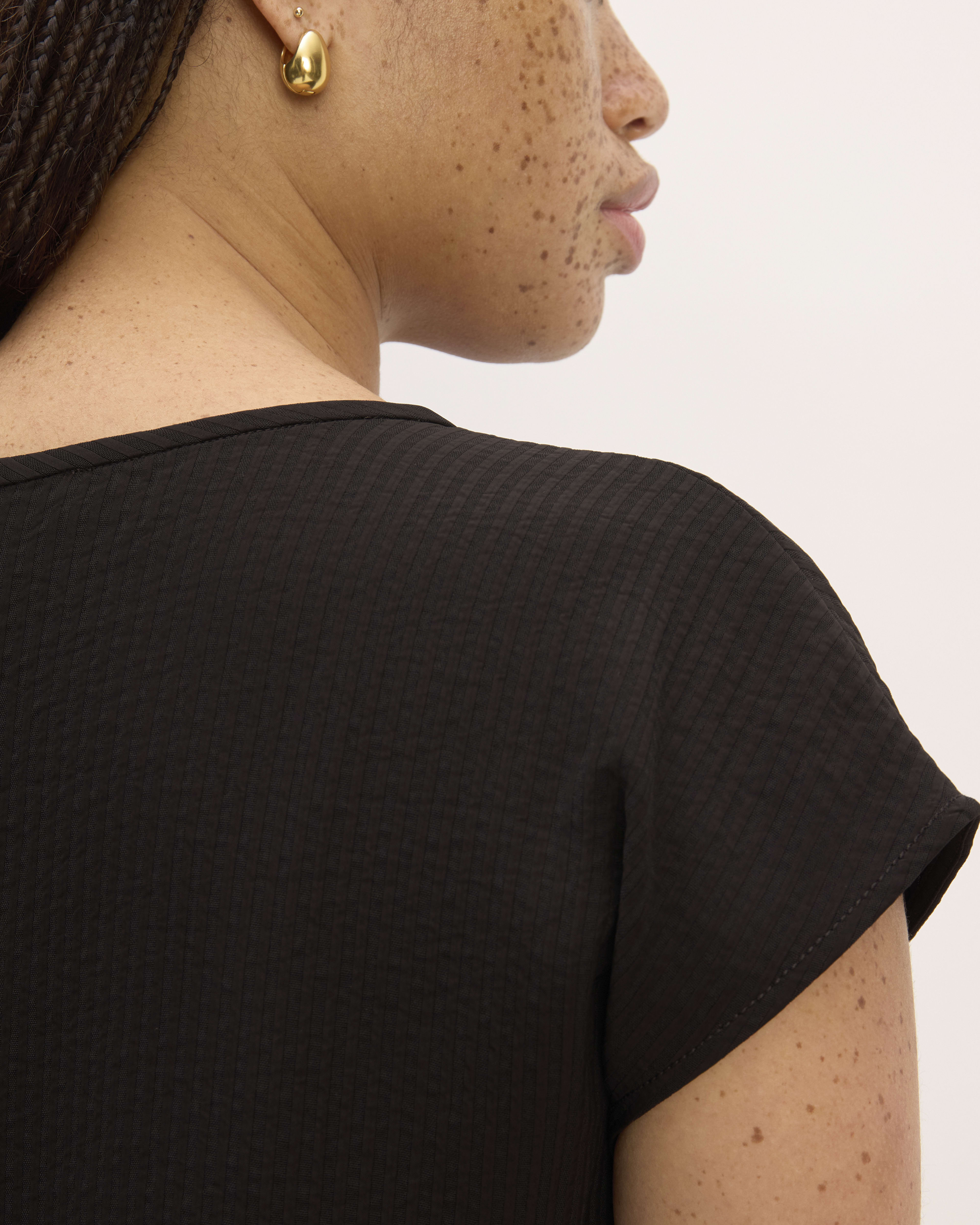 The Mini Jacquard Stripe Top | Black – Everlane