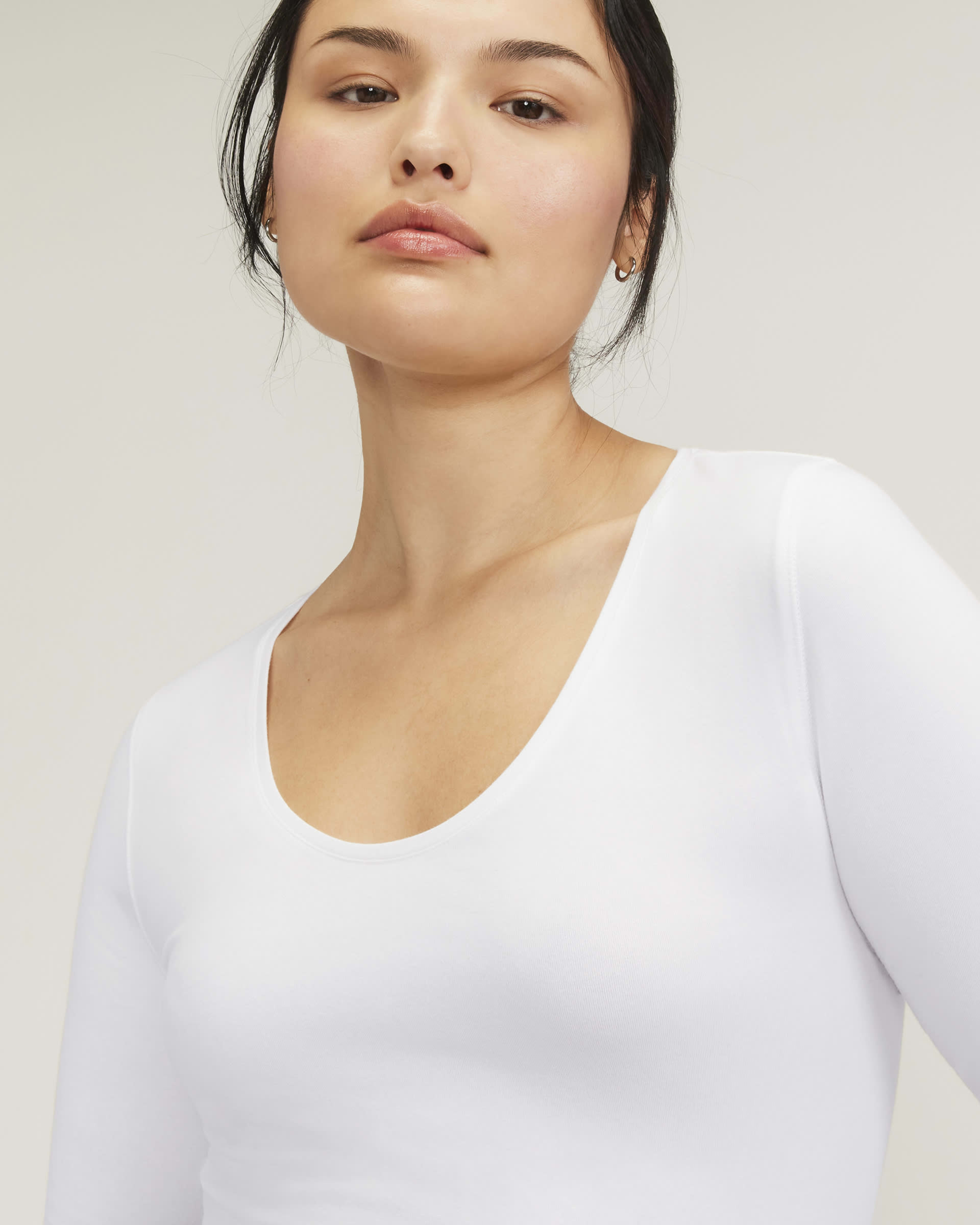 The Supima® Form Ballet Neck Tee White – Everlane