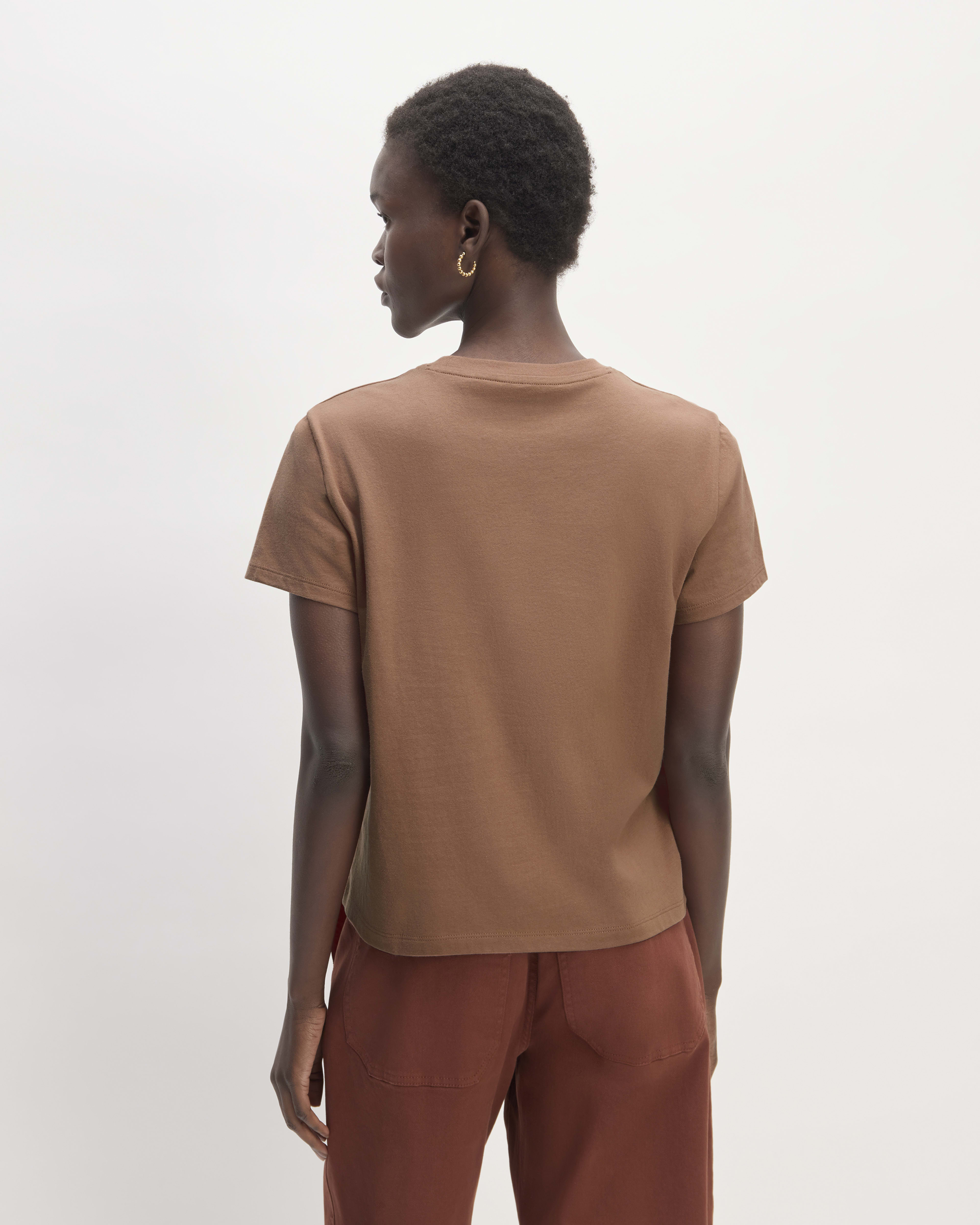 The Box-Cut Tee in Essential Cotton | Carob Brown | No Pocket – Everlane
