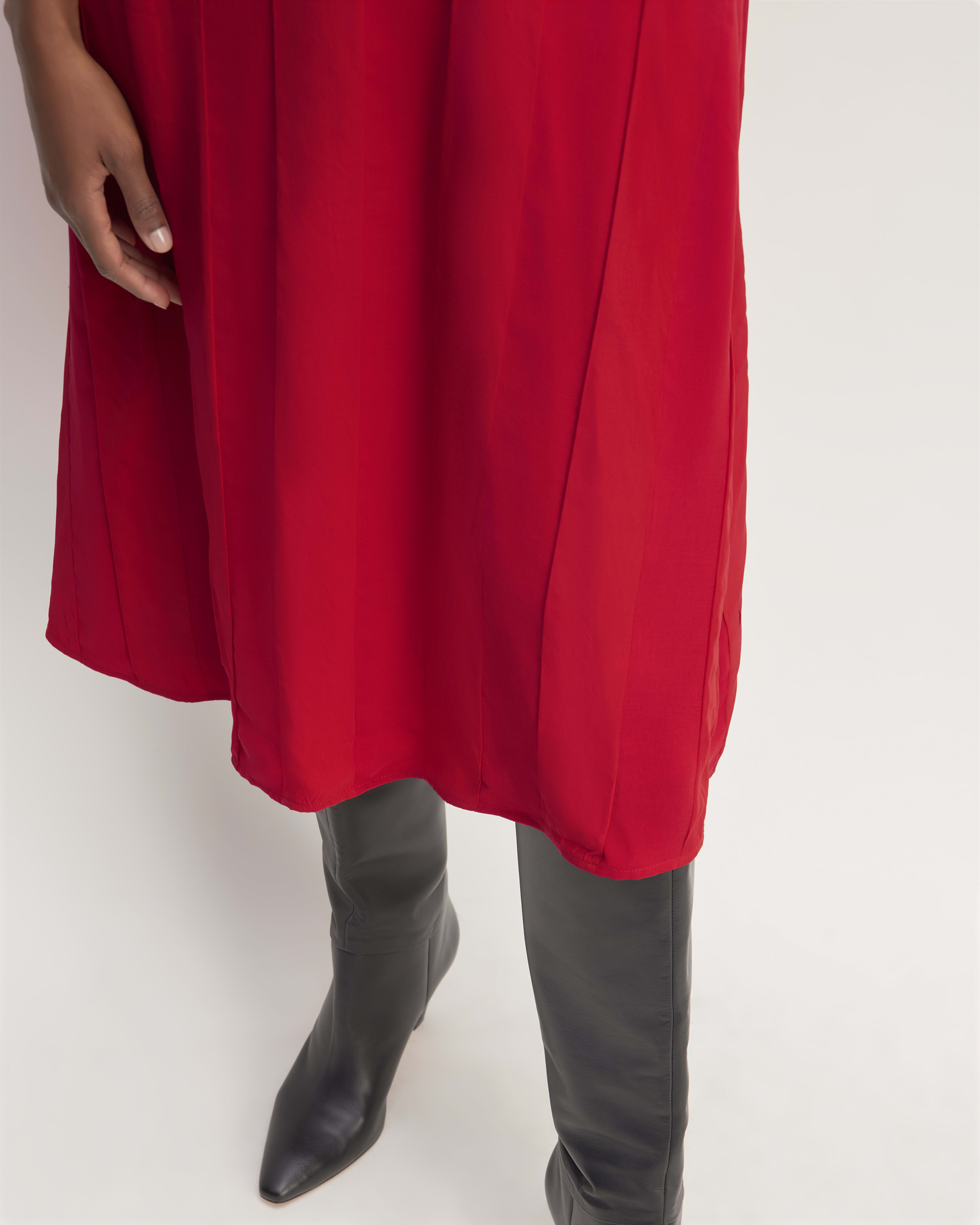 The City Stripe Ruched Dress | Haute Red – Everlane