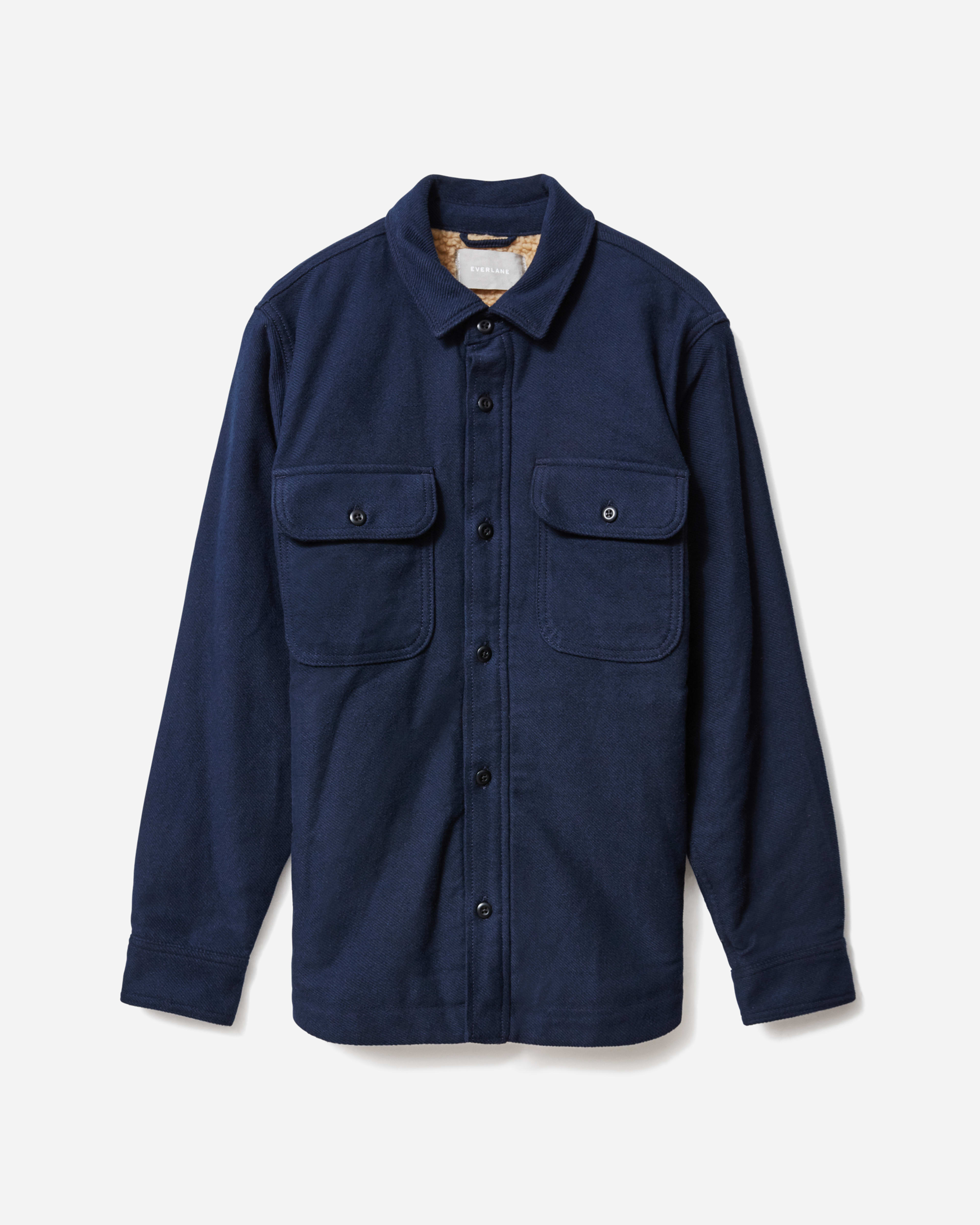 The ReNew Fleece-Lined Heavyweight Overshirt | Deep Navy – Everlane