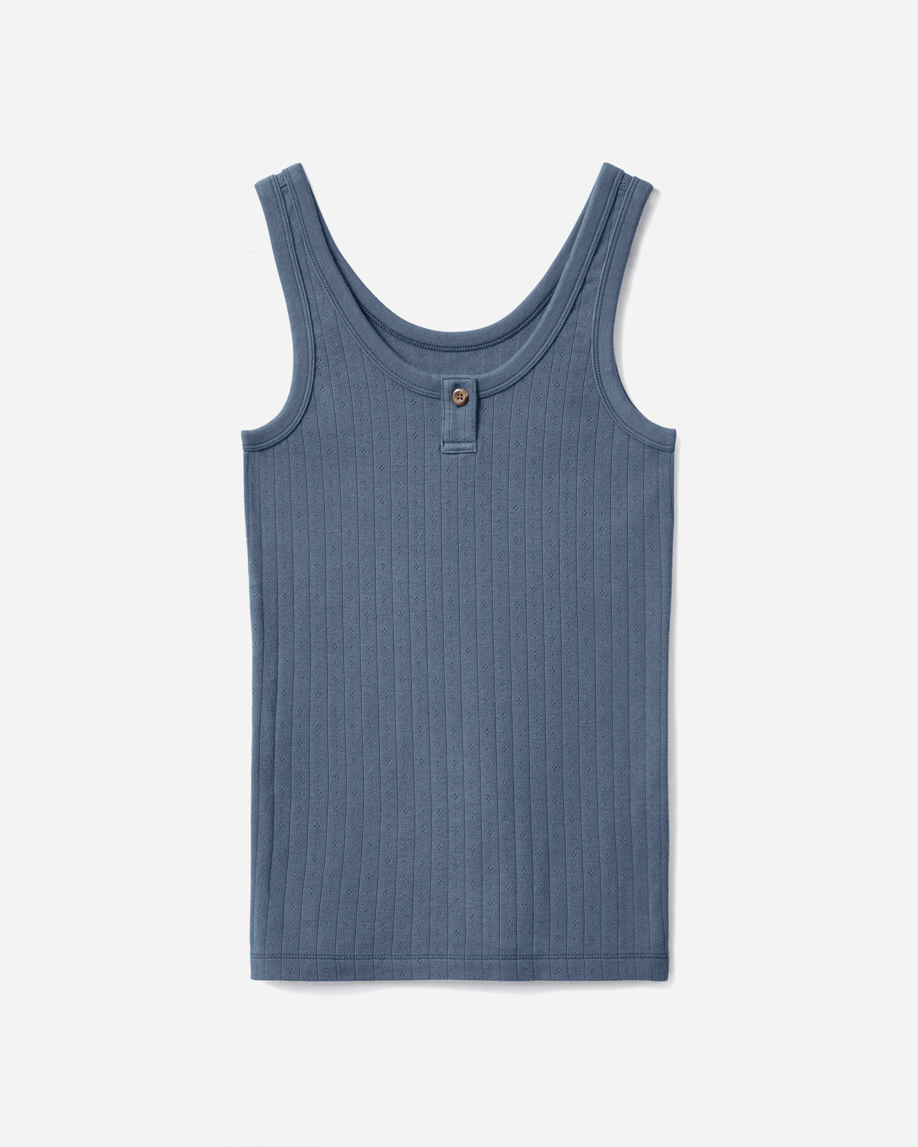 The Organic Cotton Pointelle Tank Blue-Grey – Everlane