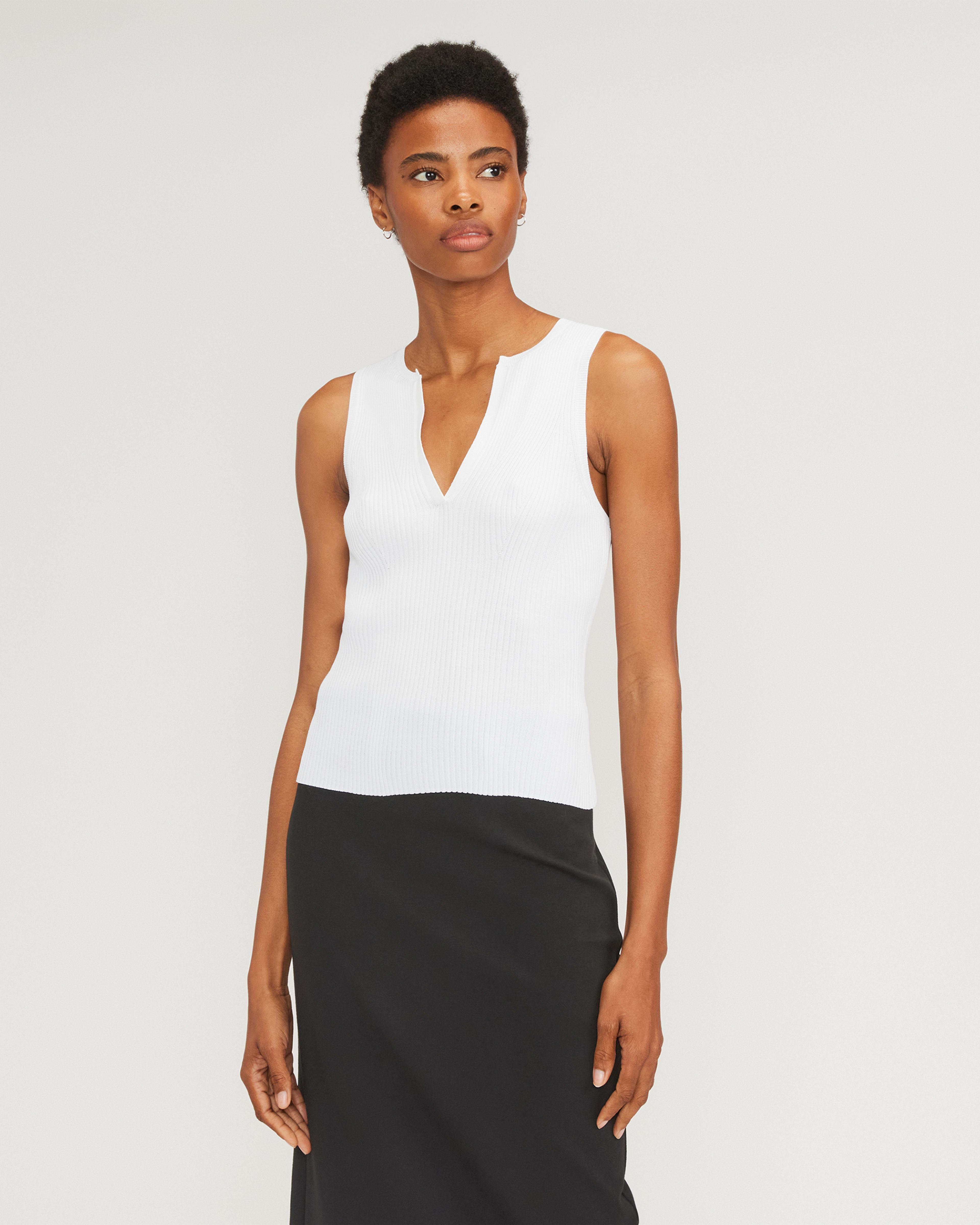 The Ribbed Cutaway Tank | White – Everlane