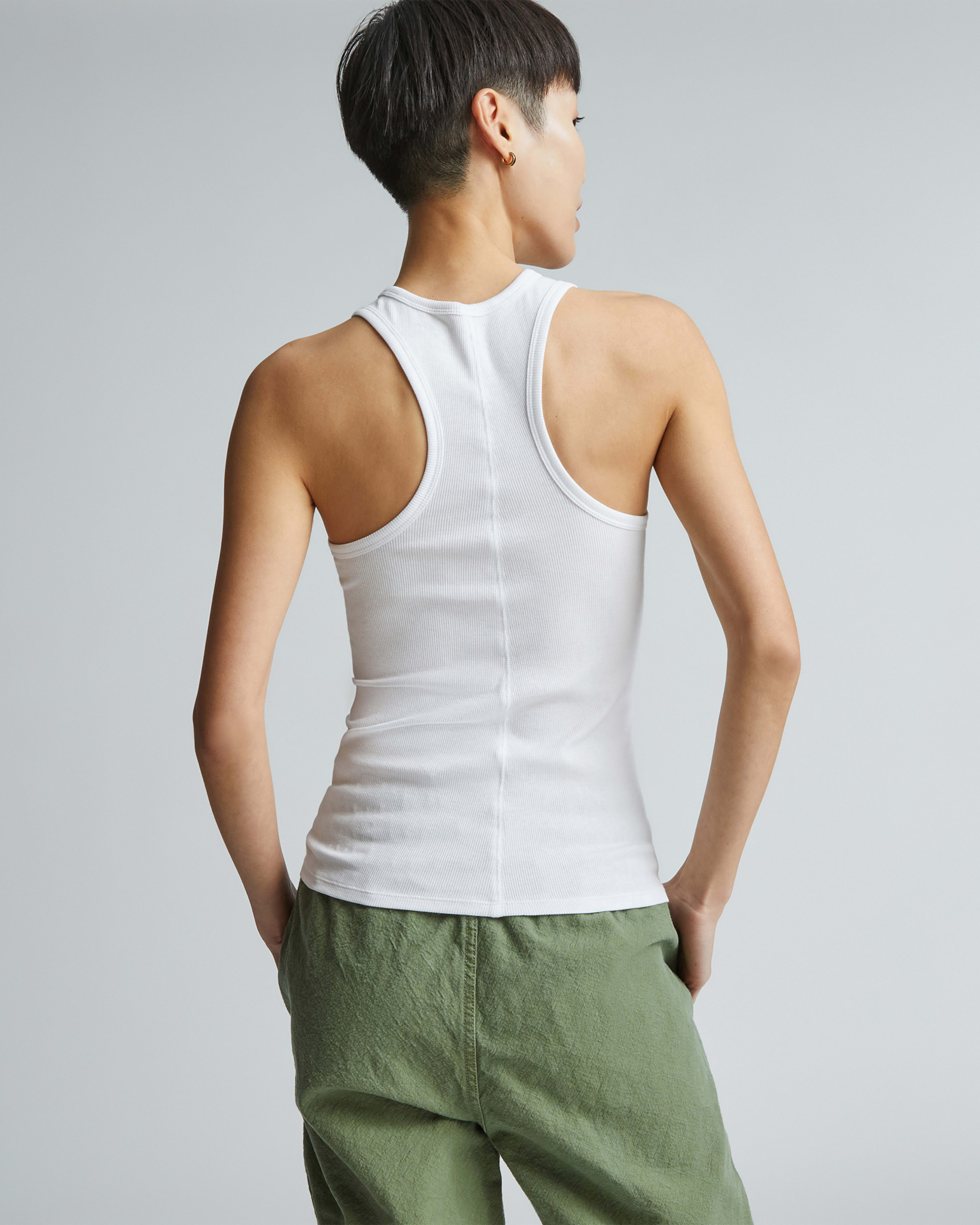 The Luxe Rib Racerback Tank | White – Everlane