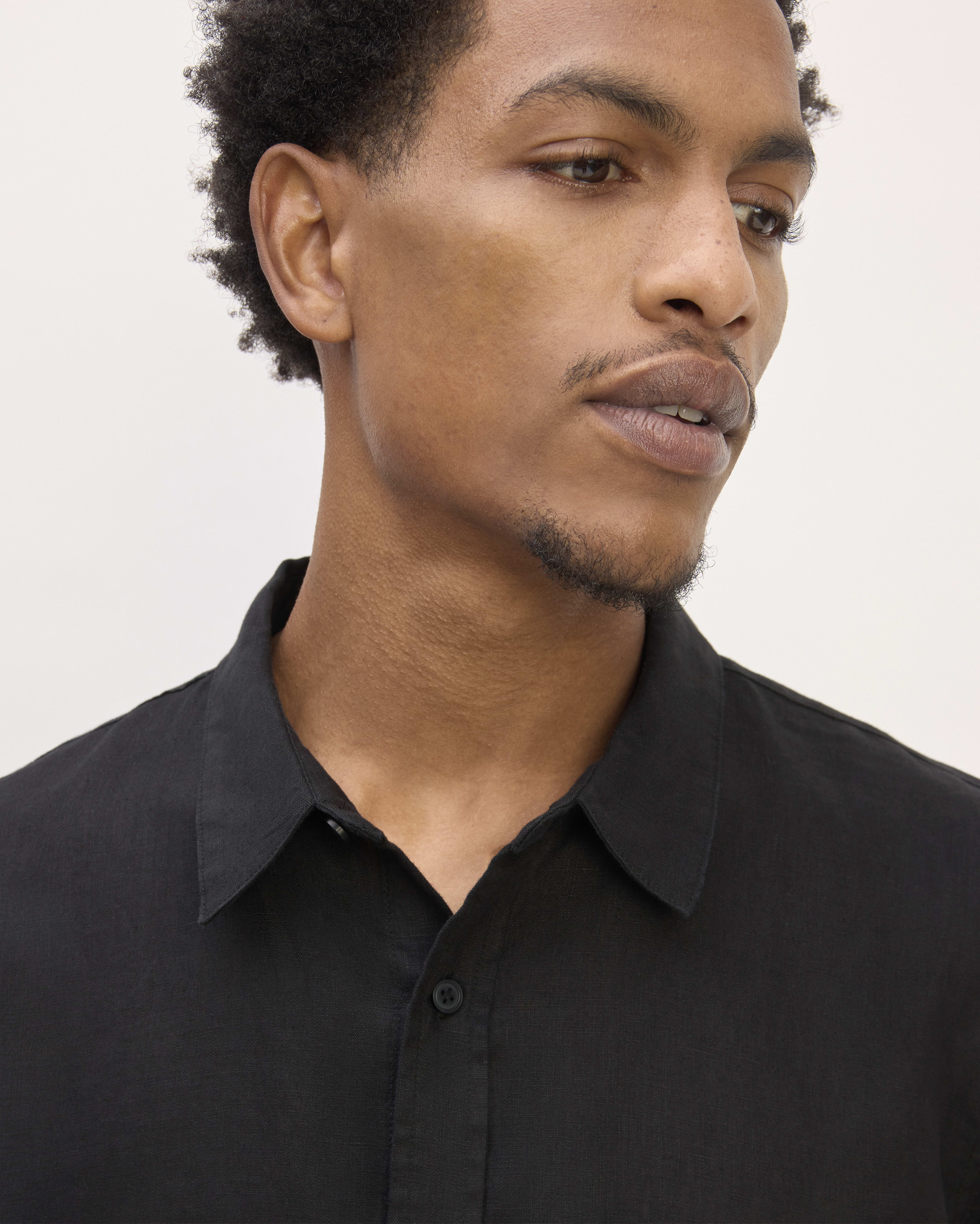 The Linen Straight Hem Shirt | Black – Everlane