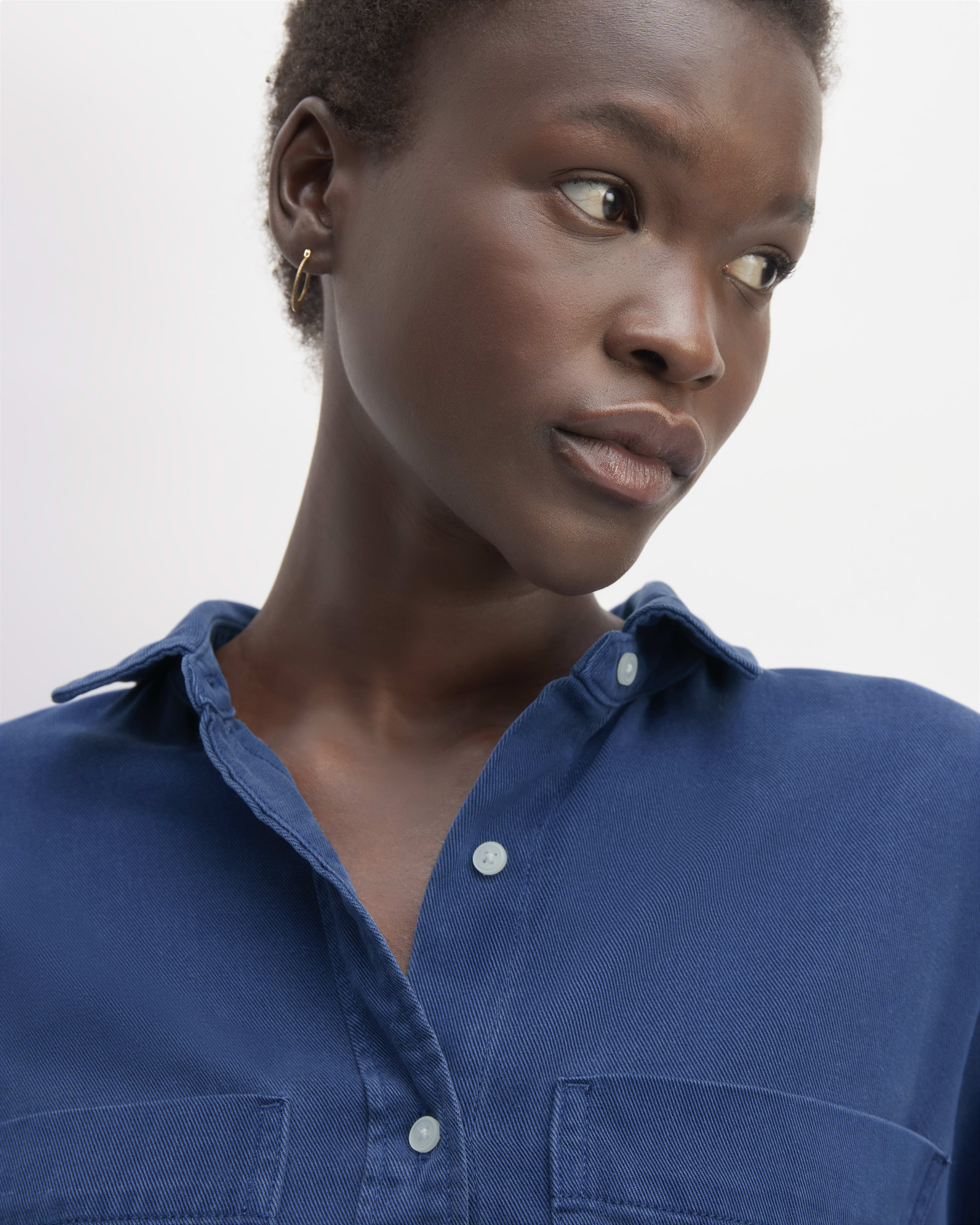 The Boxy Overshirt in Buttersoft | Bellwether Blue – Everlane