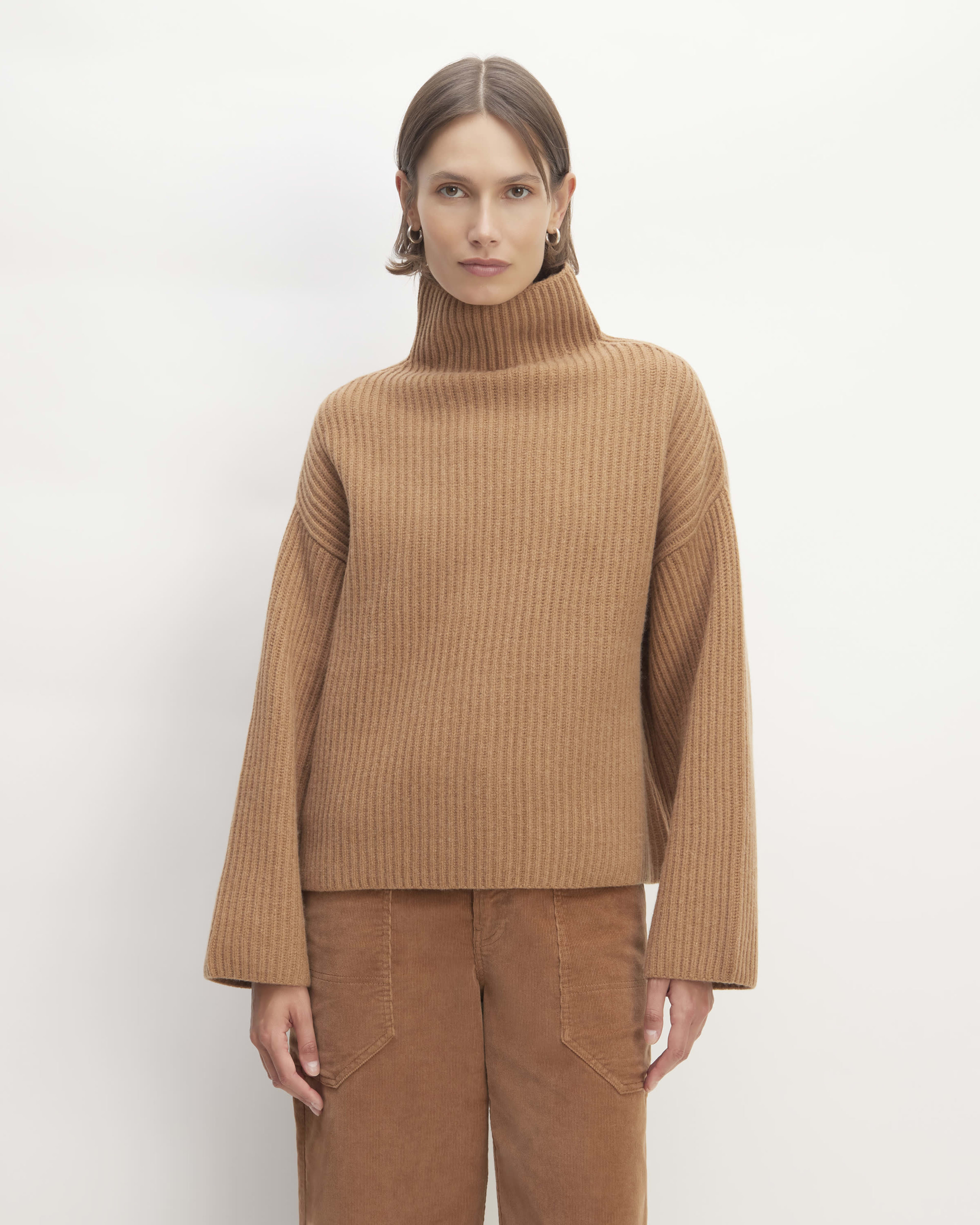 The Felted Merino Funnel-Neck Pullover | Deep Camel – Everlane
