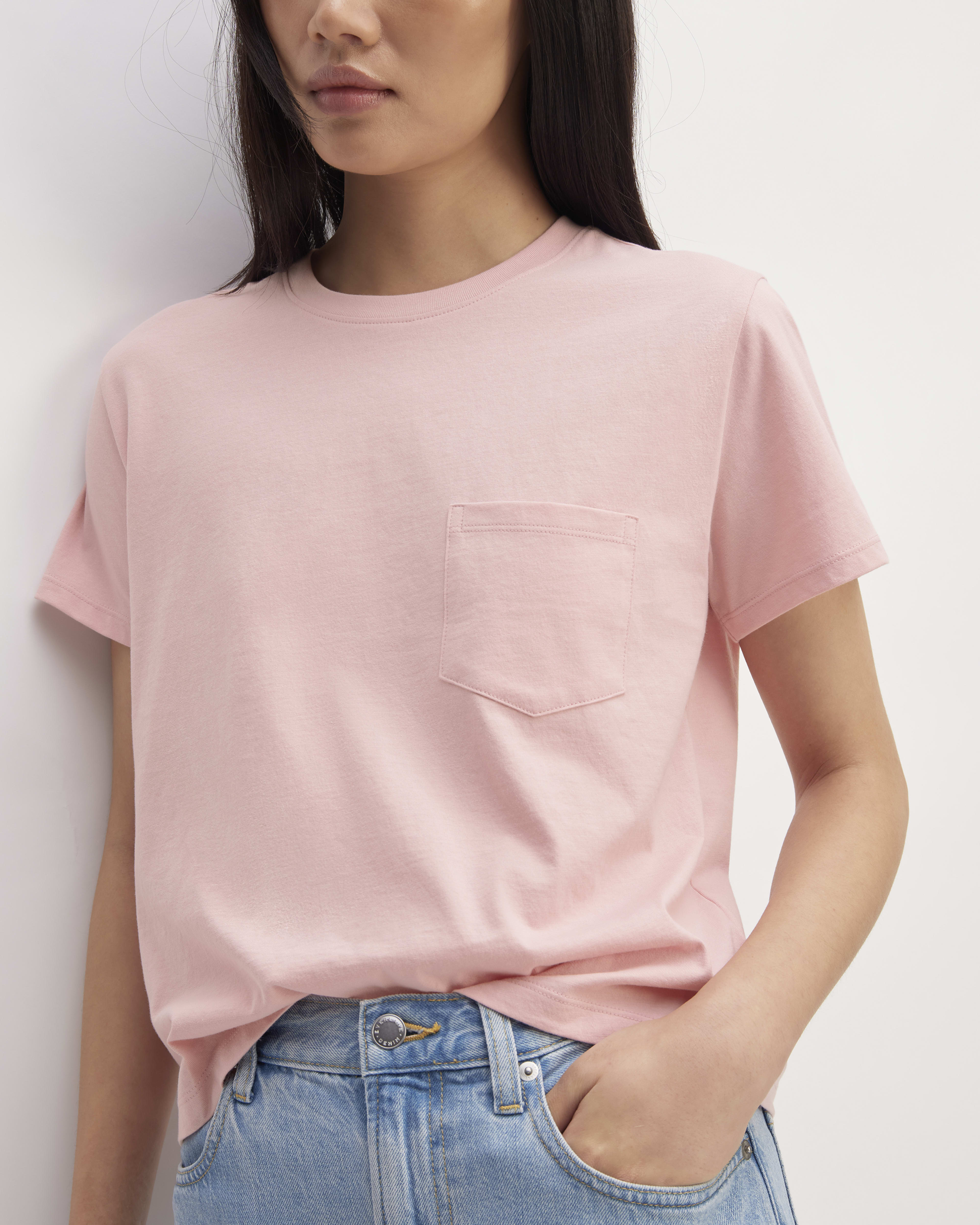 The Box-Cut Tee in Essential Cotton | Rose Pink | Pocket – Everlane