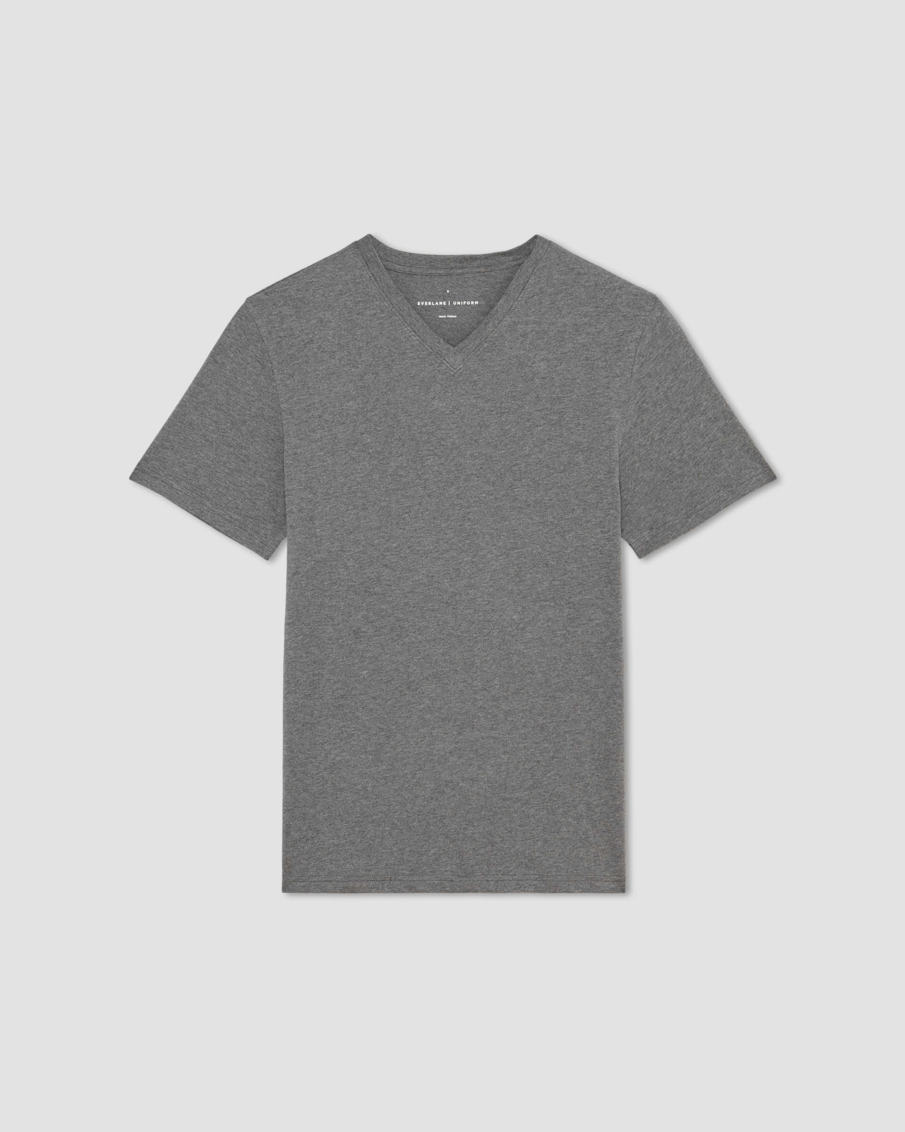 The Essential Organic V-Neck Tee | Heathered Charcoal – Everlane