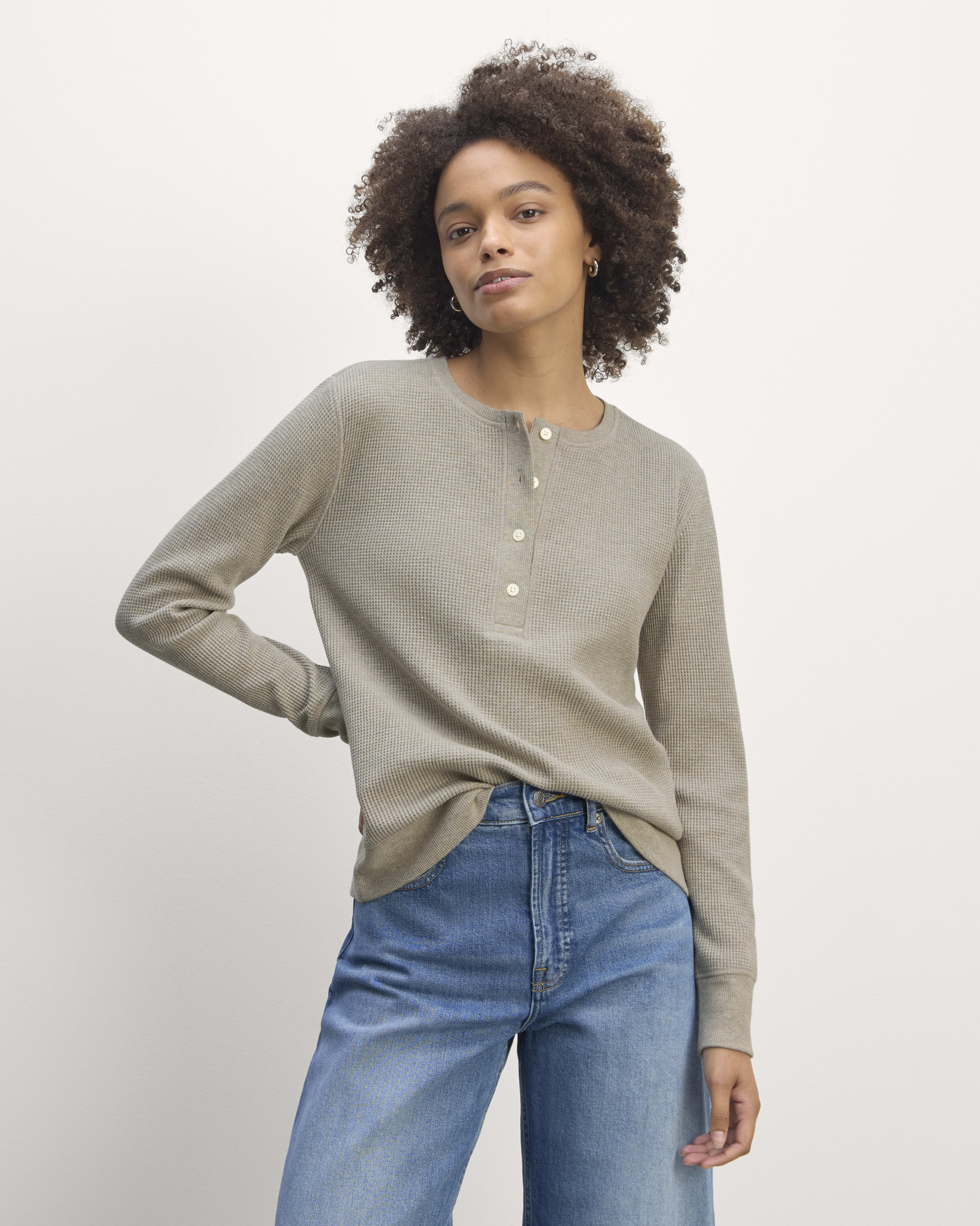 The Waffle Henley Oatmeal Heather – Everlane