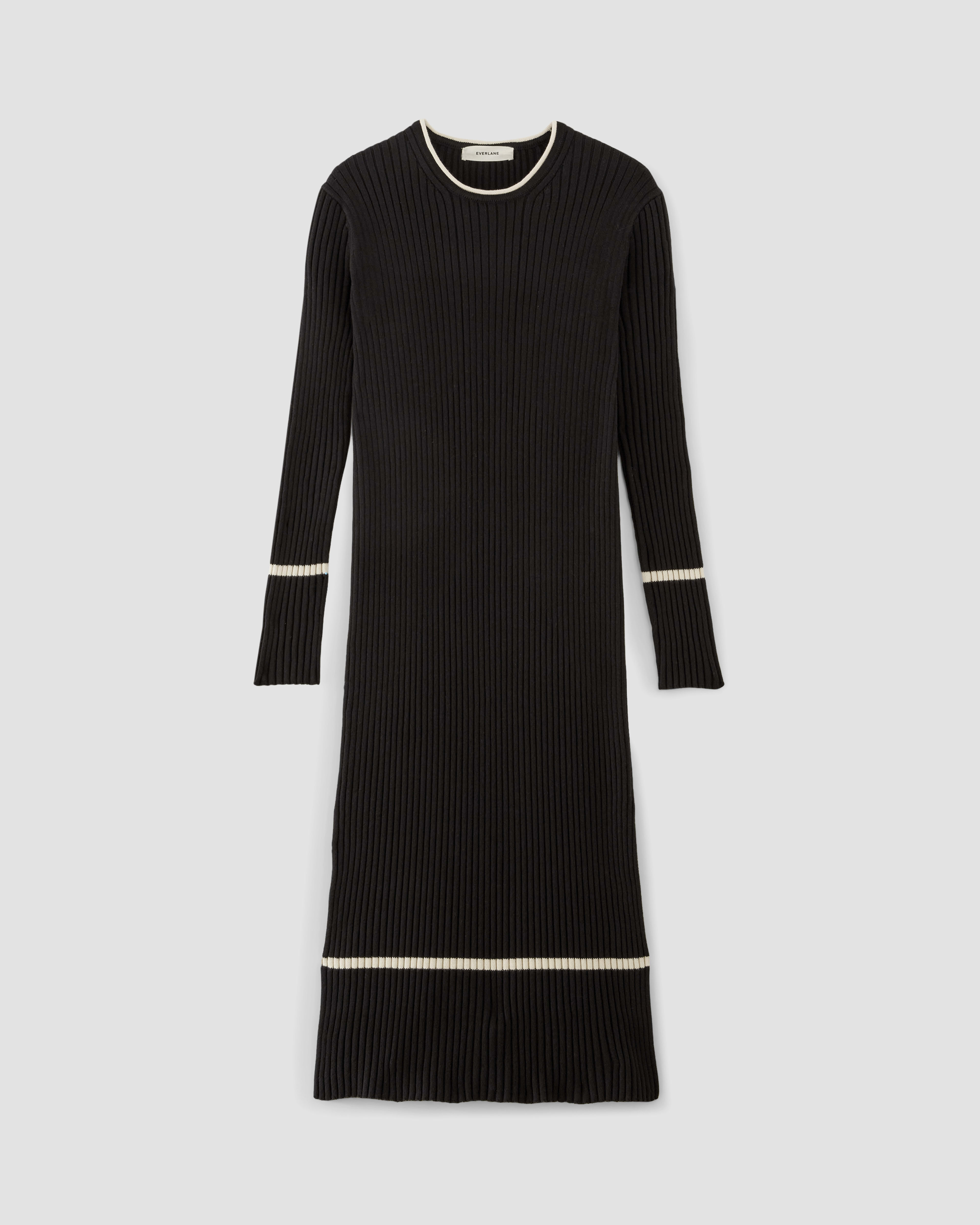 The Cotton Wide Rib Midi Dress | Black – Everlane