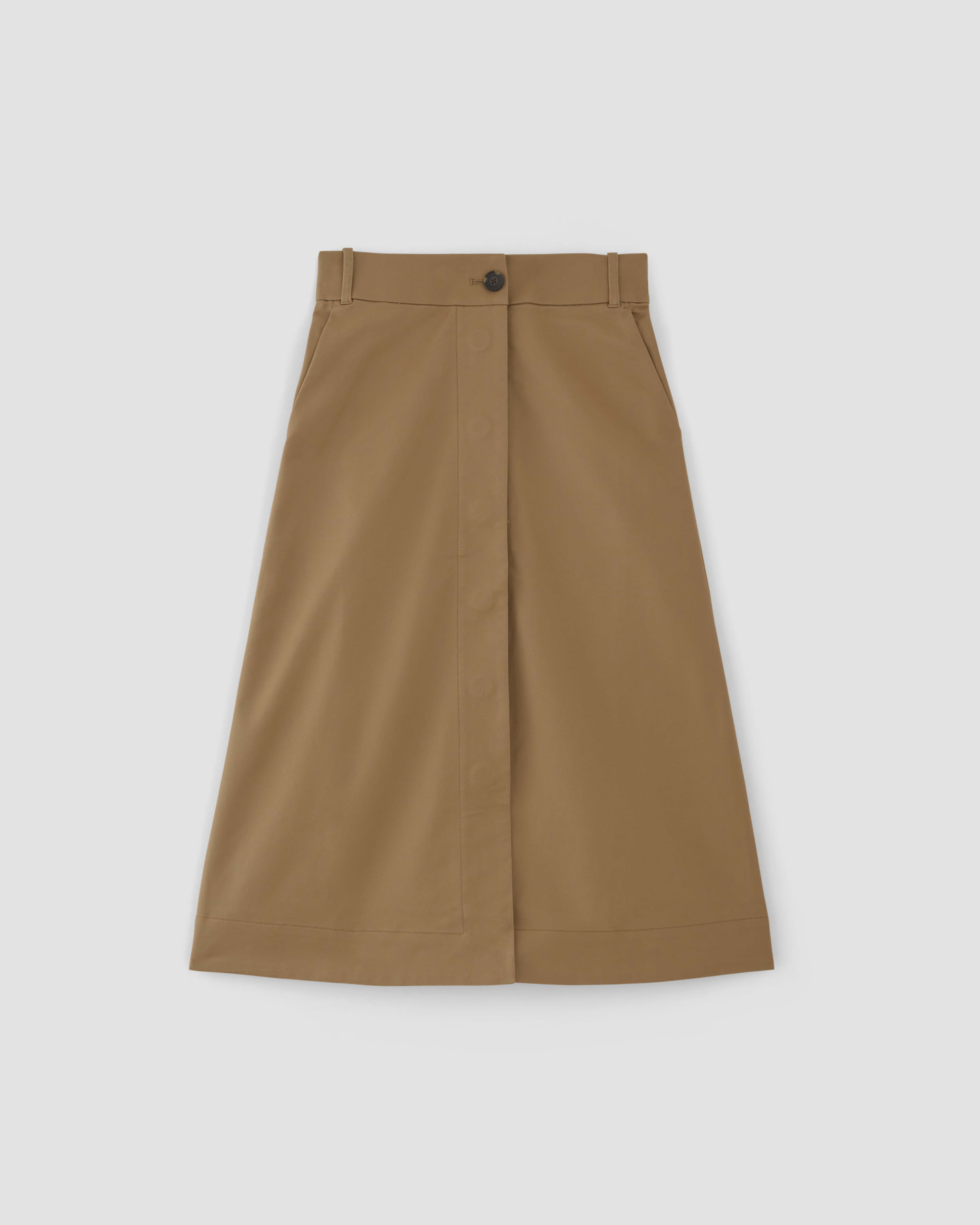 The Structured Cotton A-Line Skirt Toasted Coconut – Everlane