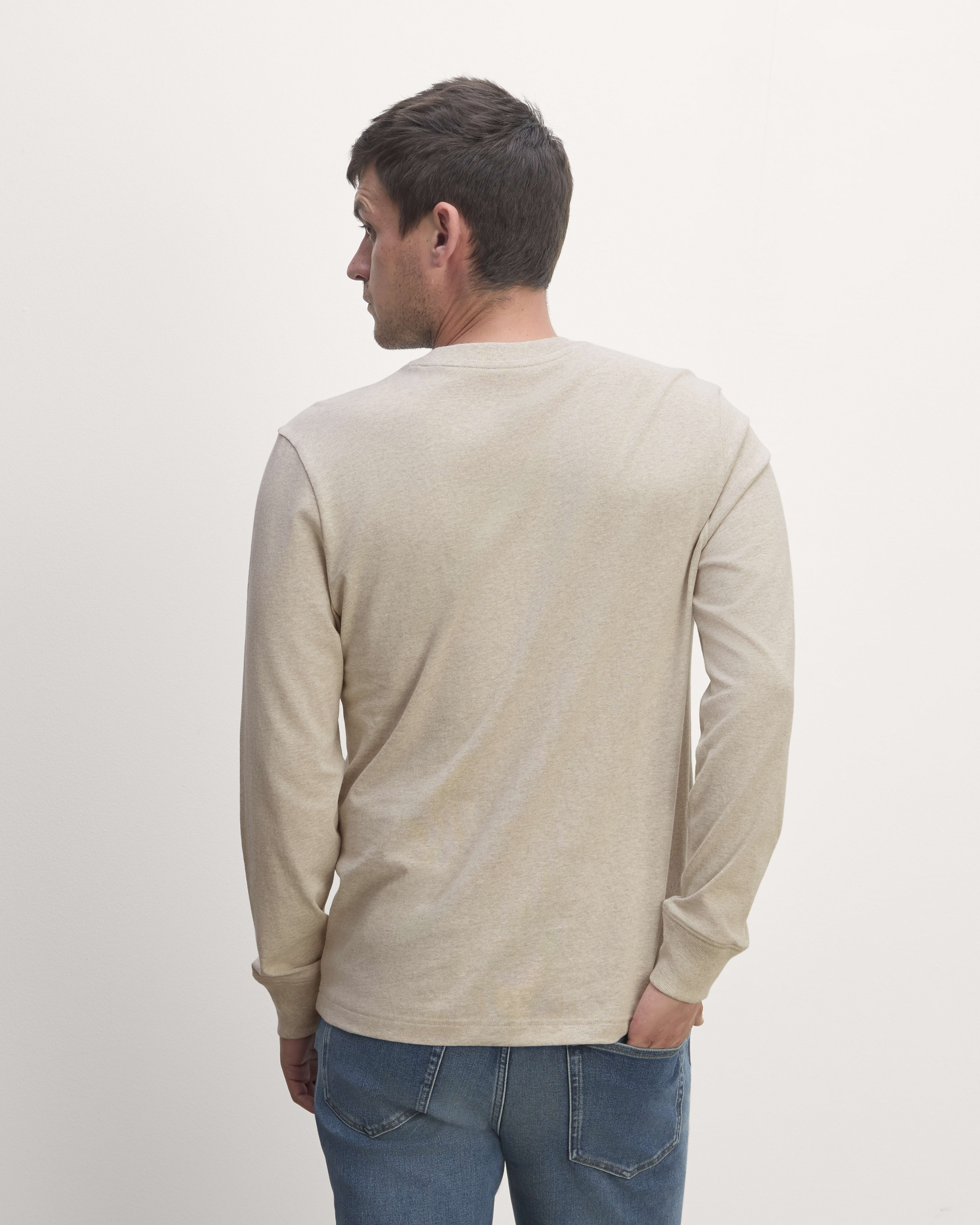 The Premium-Weight Relaxed Crew | Heathered Oatmeal – Everlane