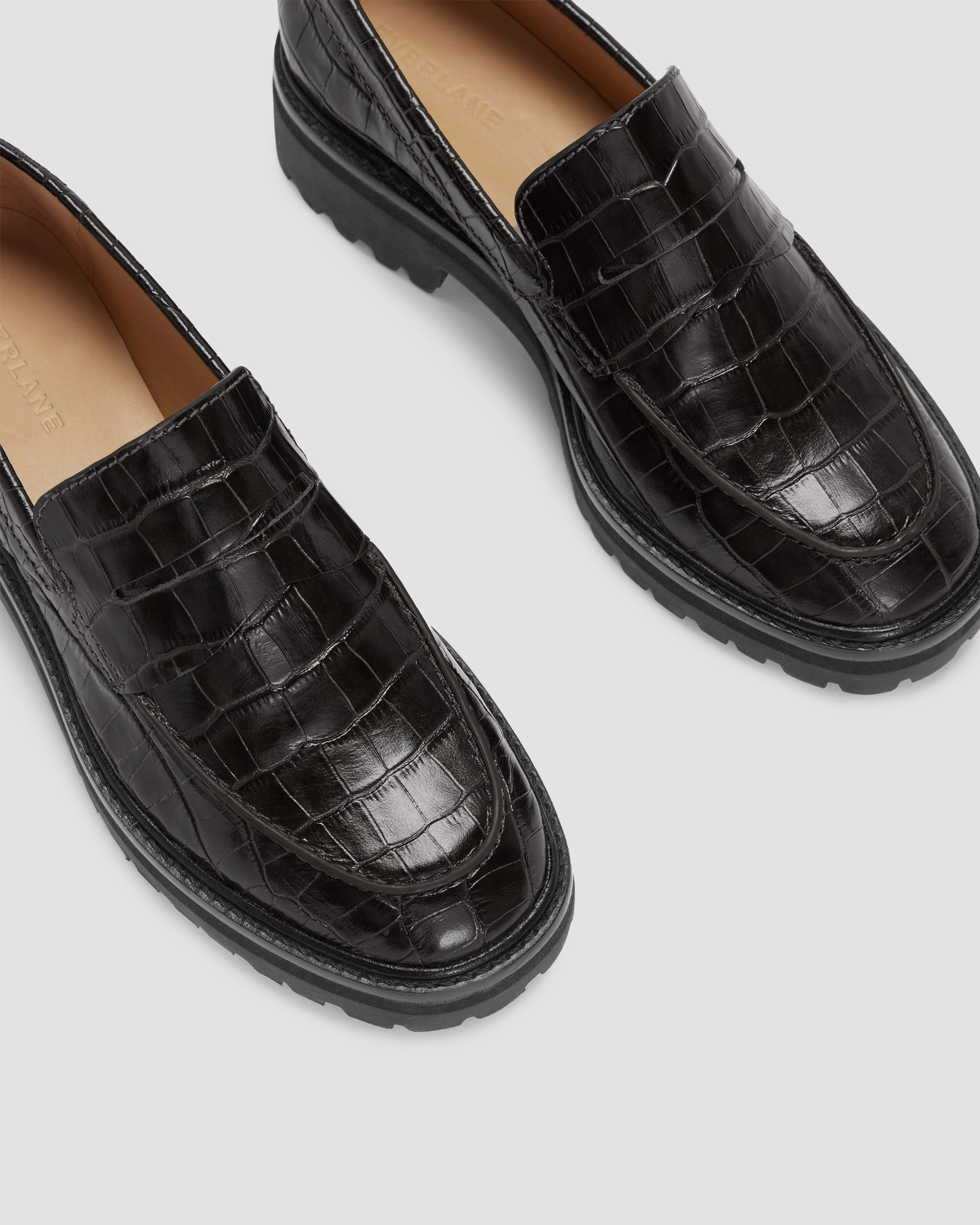 The Lug Loafer Black Crocodile – Everlane
