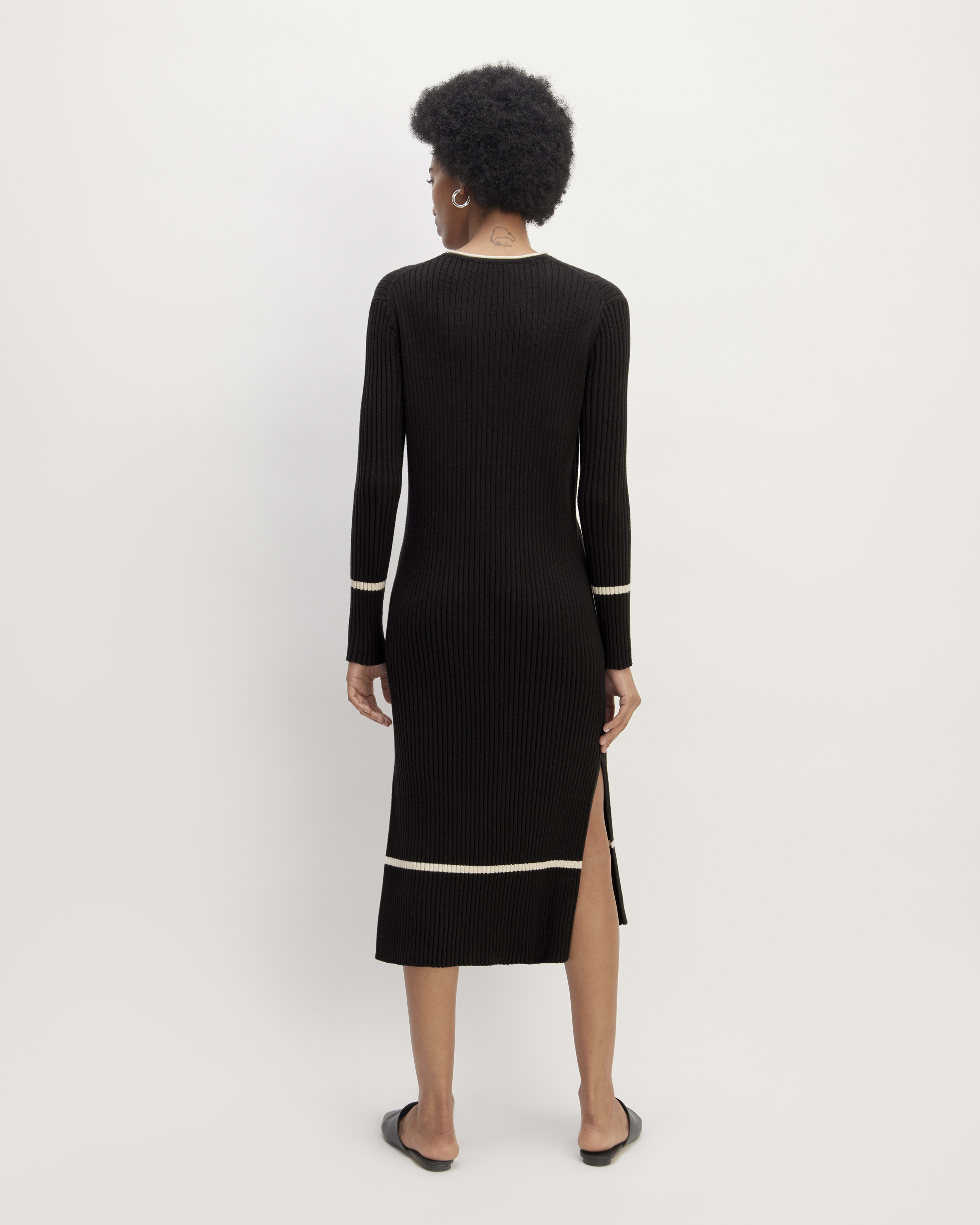 The Cotton Wide Rib Midi Dress | Black – Everlane