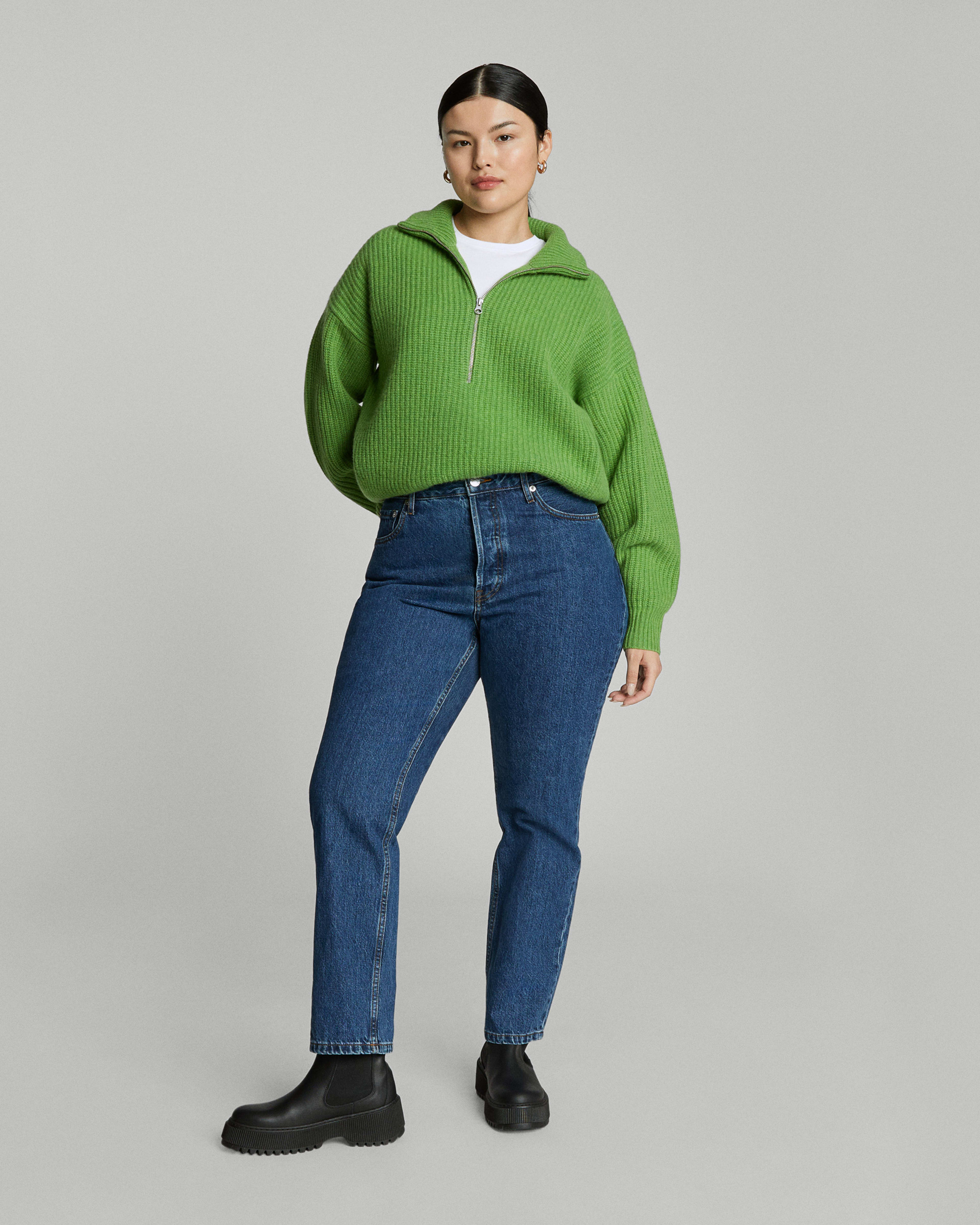 The Half-Zip Sweater in Luxe Merino | Salted Lime – Everlane