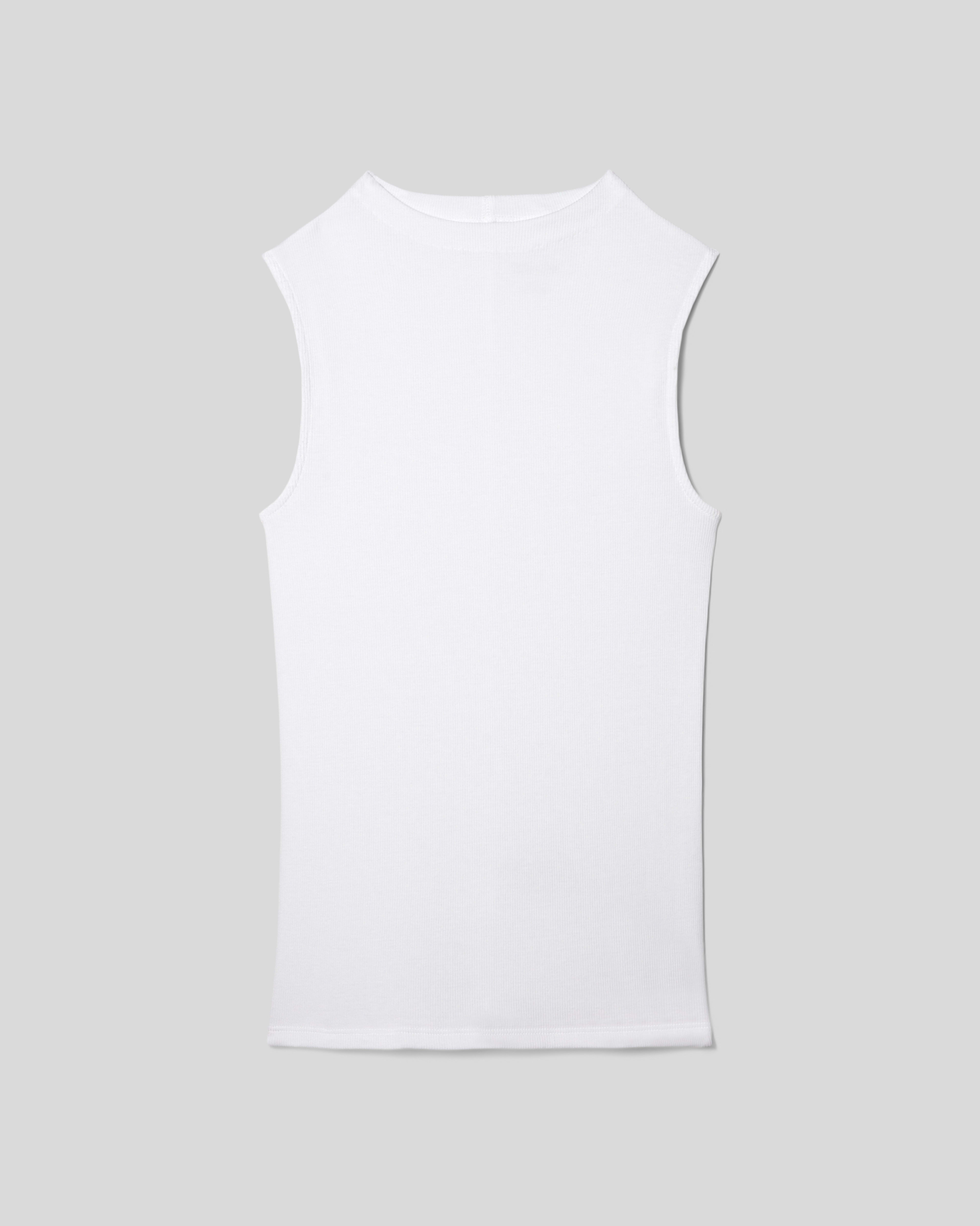 The Luxe Rib Funnel Neck Tank White Everlane
