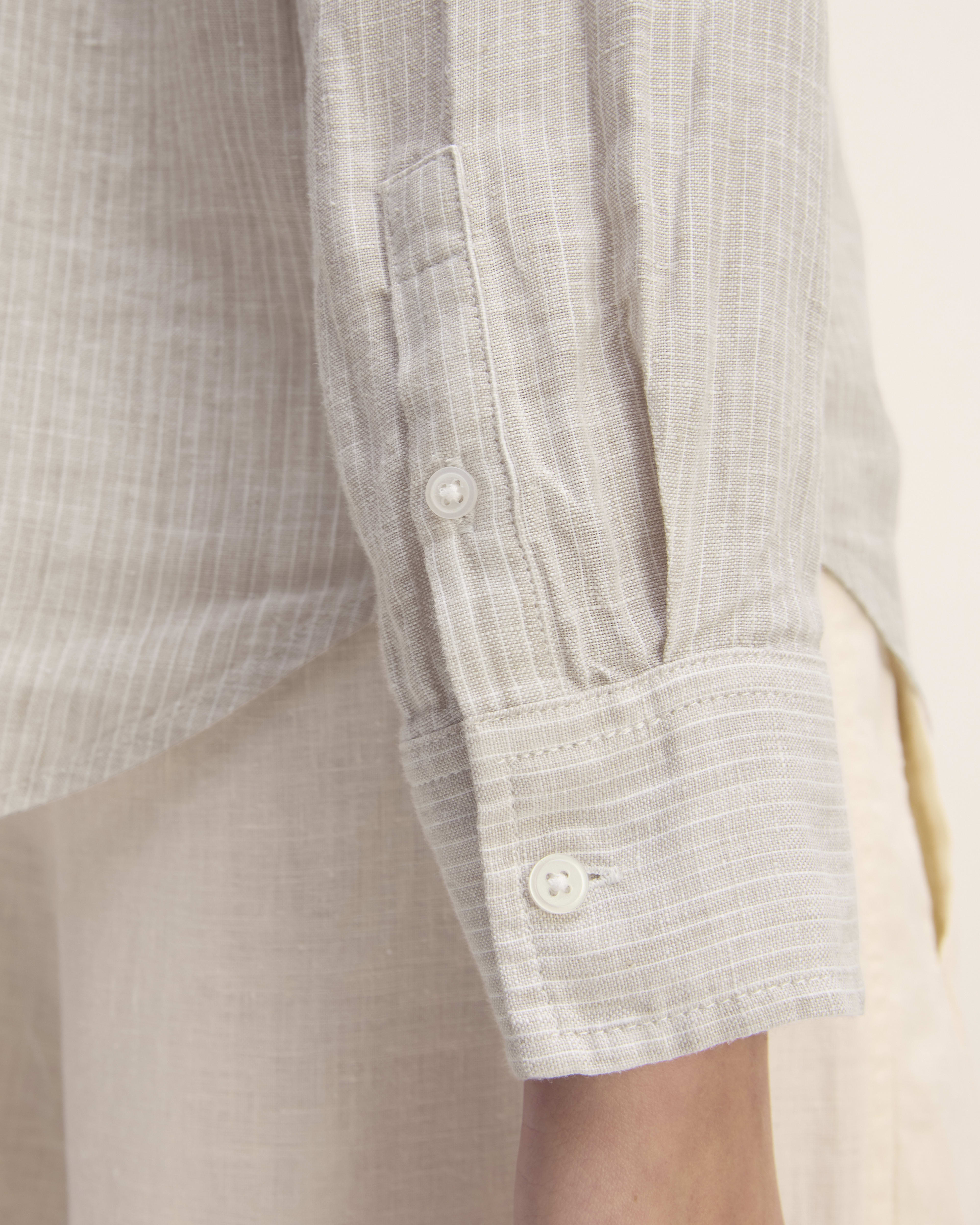 The Must-Have Shirt in Linen | Stone / White – Everlane