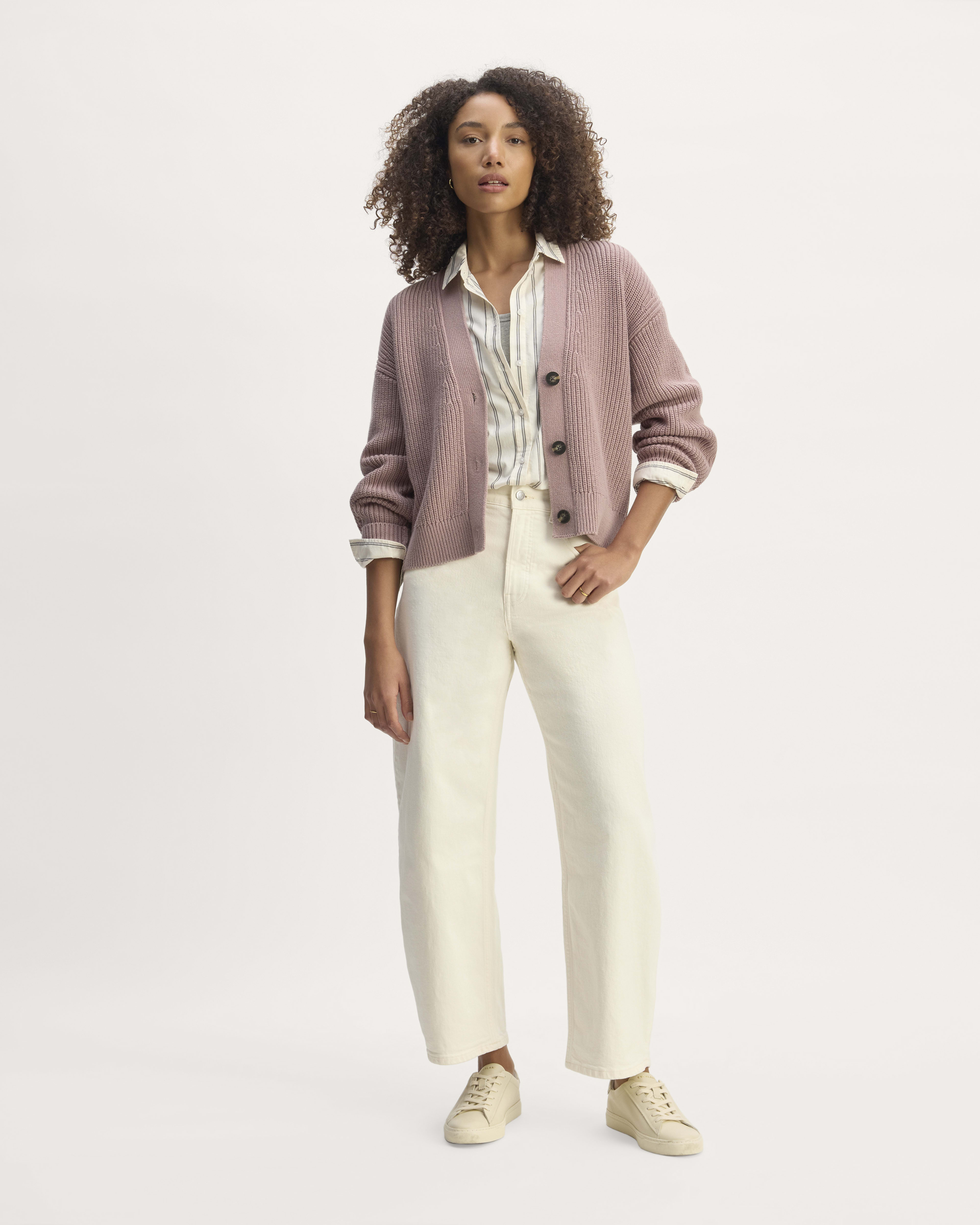 The Boxy Cardigan in Everyday Cotton Dusty Rose – Everlane