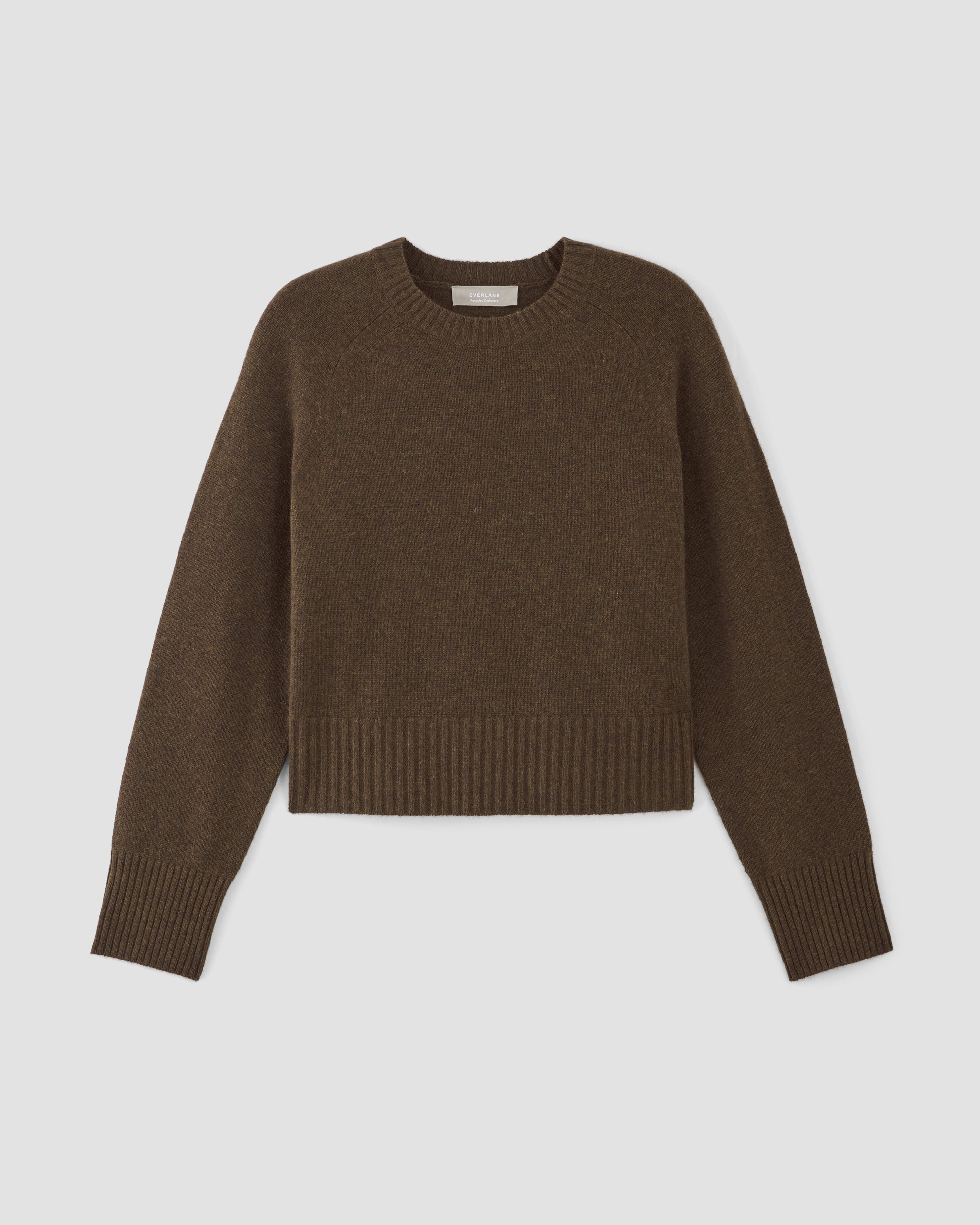 The Cashmere Boxy Crew Sweater Heather Cocoa – Everlane