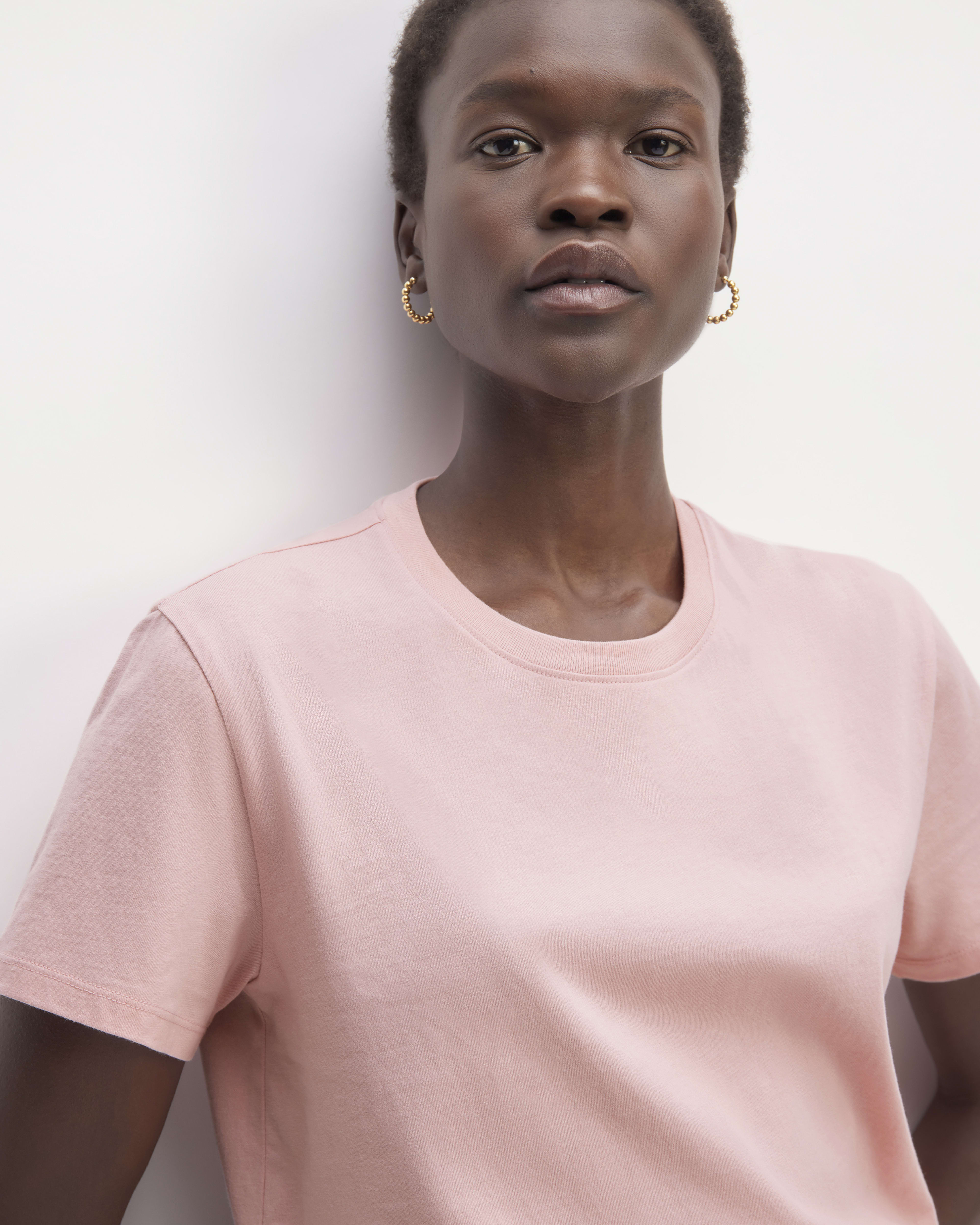 The Box-Cut Tee in Essential Cotton Rose Pink – Everlane