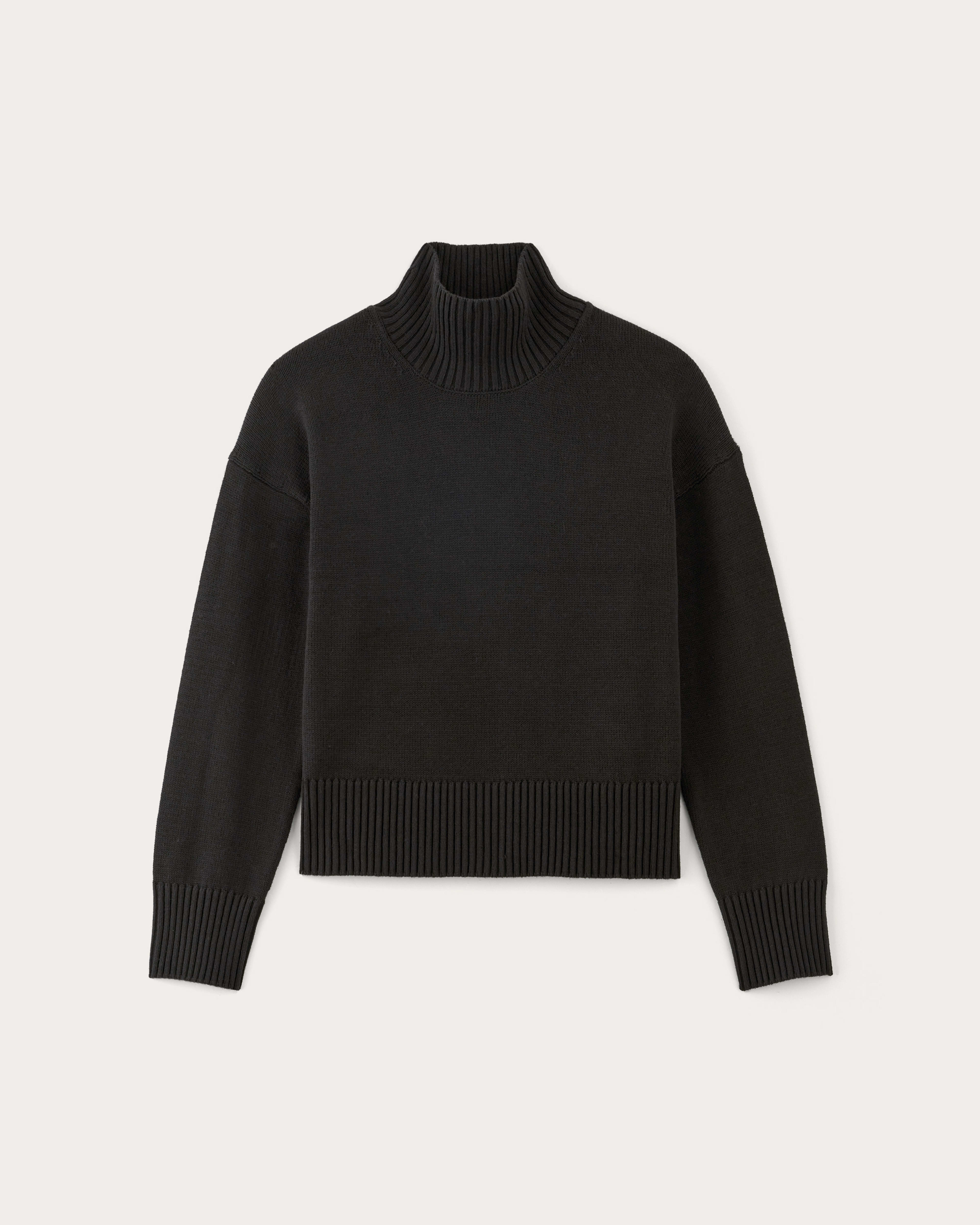 The Boxy Turtleneck in Everyday Cotton | Black – Everlane