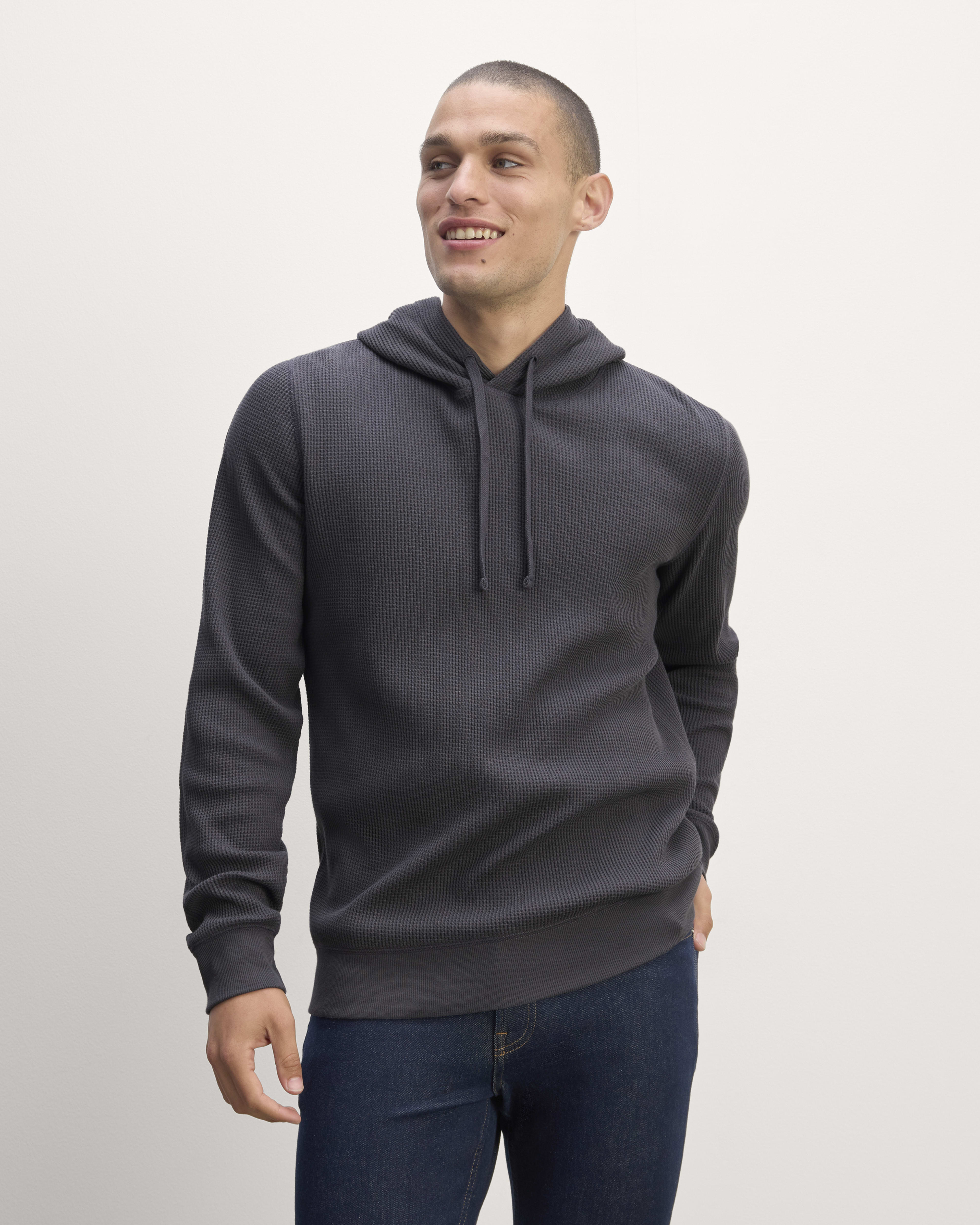 The Waffle-Knit Hoodie | Graphite – Everlane