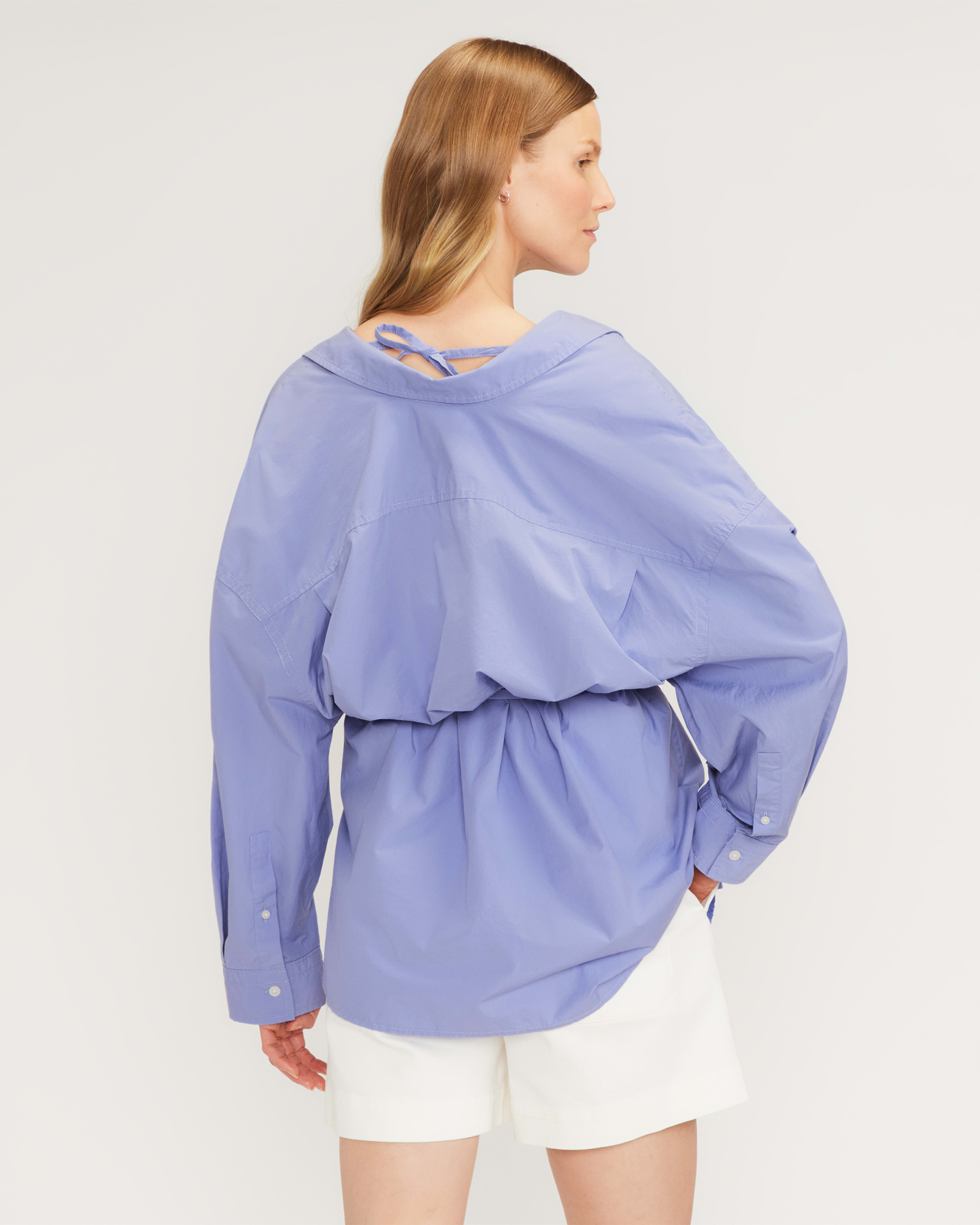 The Poplin Tie Back Shirt Cornflower Blue – Everlane