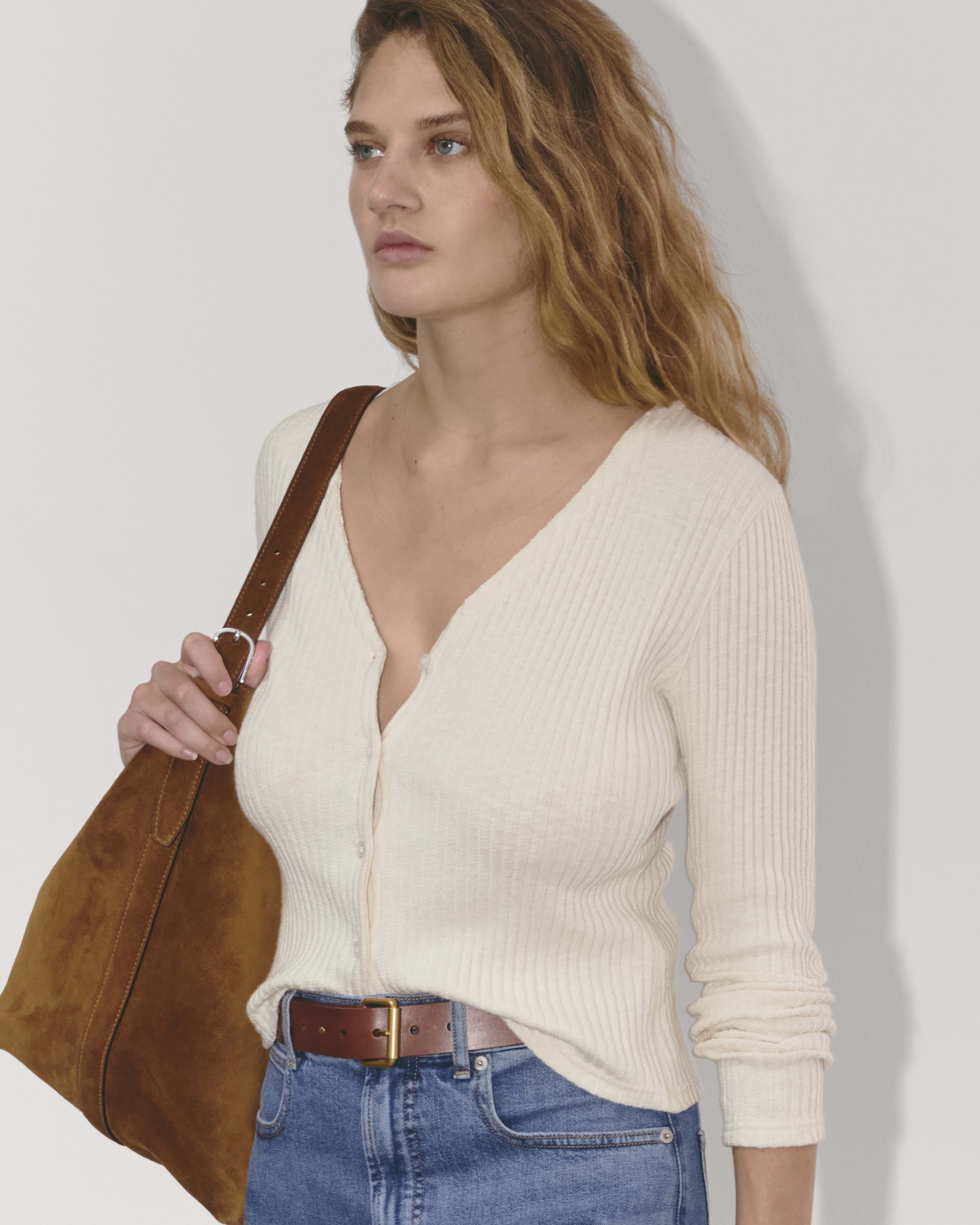 The Cozy Rib Cardigan Bone – Everlane