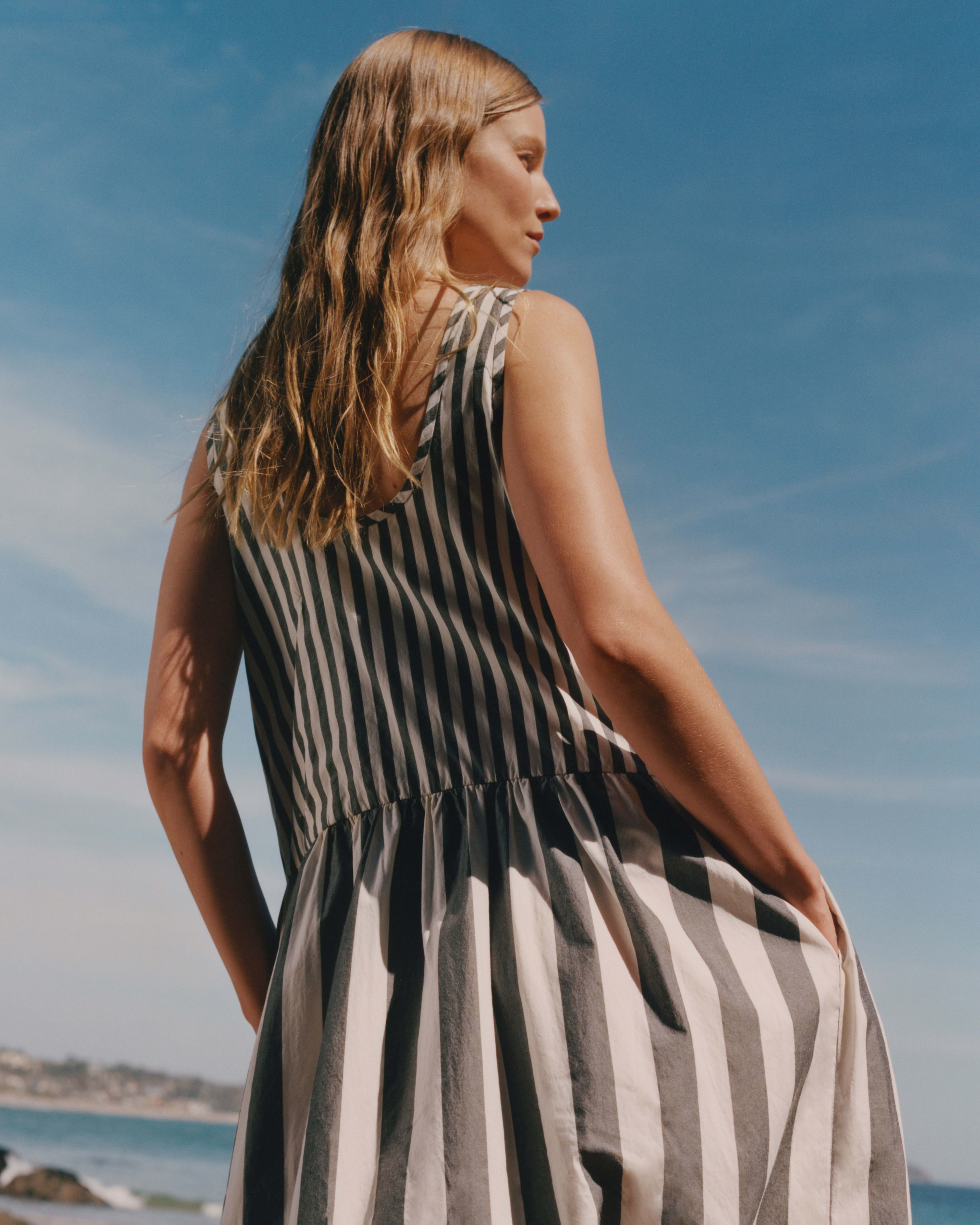 The Poplin Summer Dress Bone / Black – Everlane