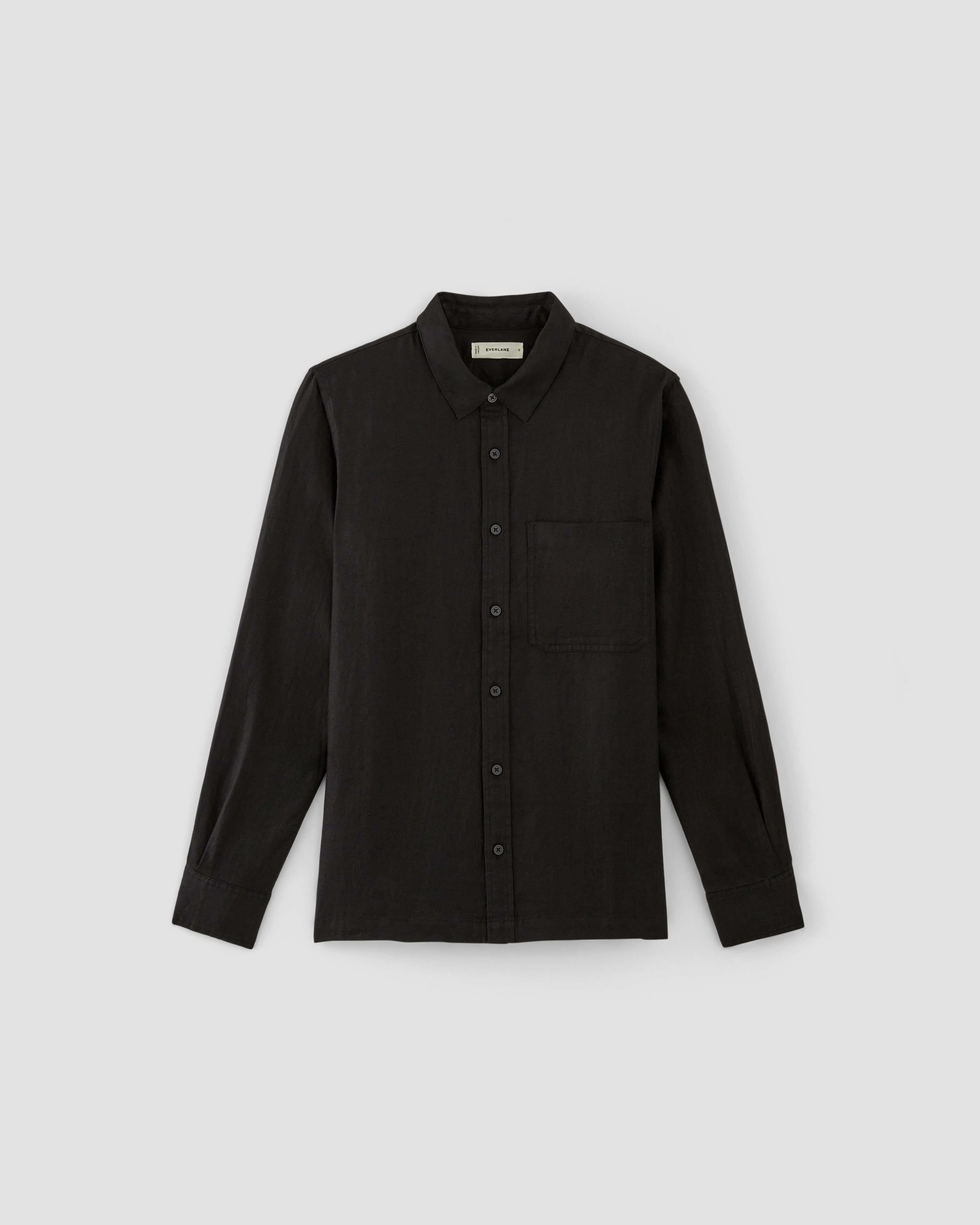 The Linen Straight Hem Shirt | Black – Everlane