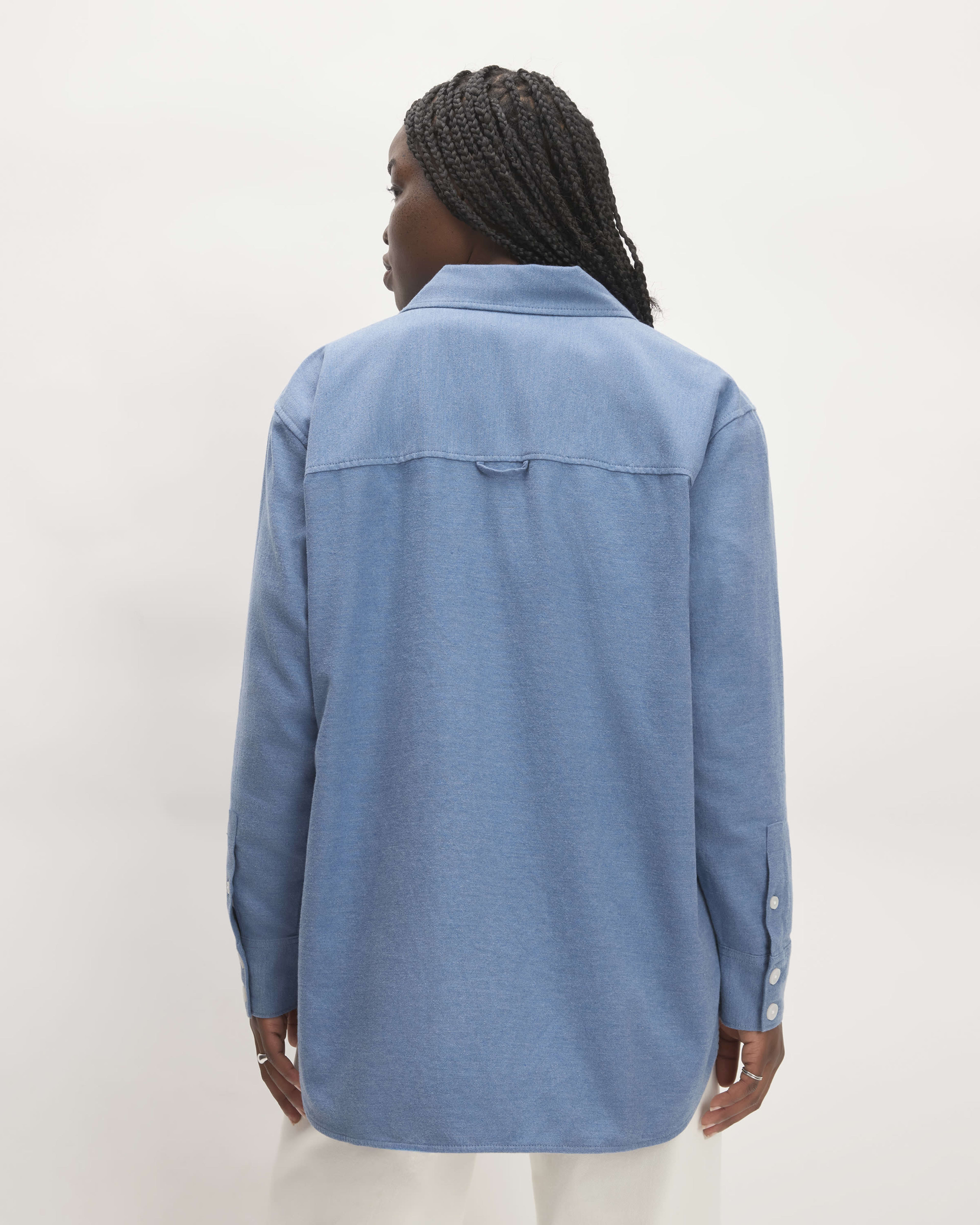 The Classic Cotton Flannel Shirt Heathered Heritage Blue – Everlane