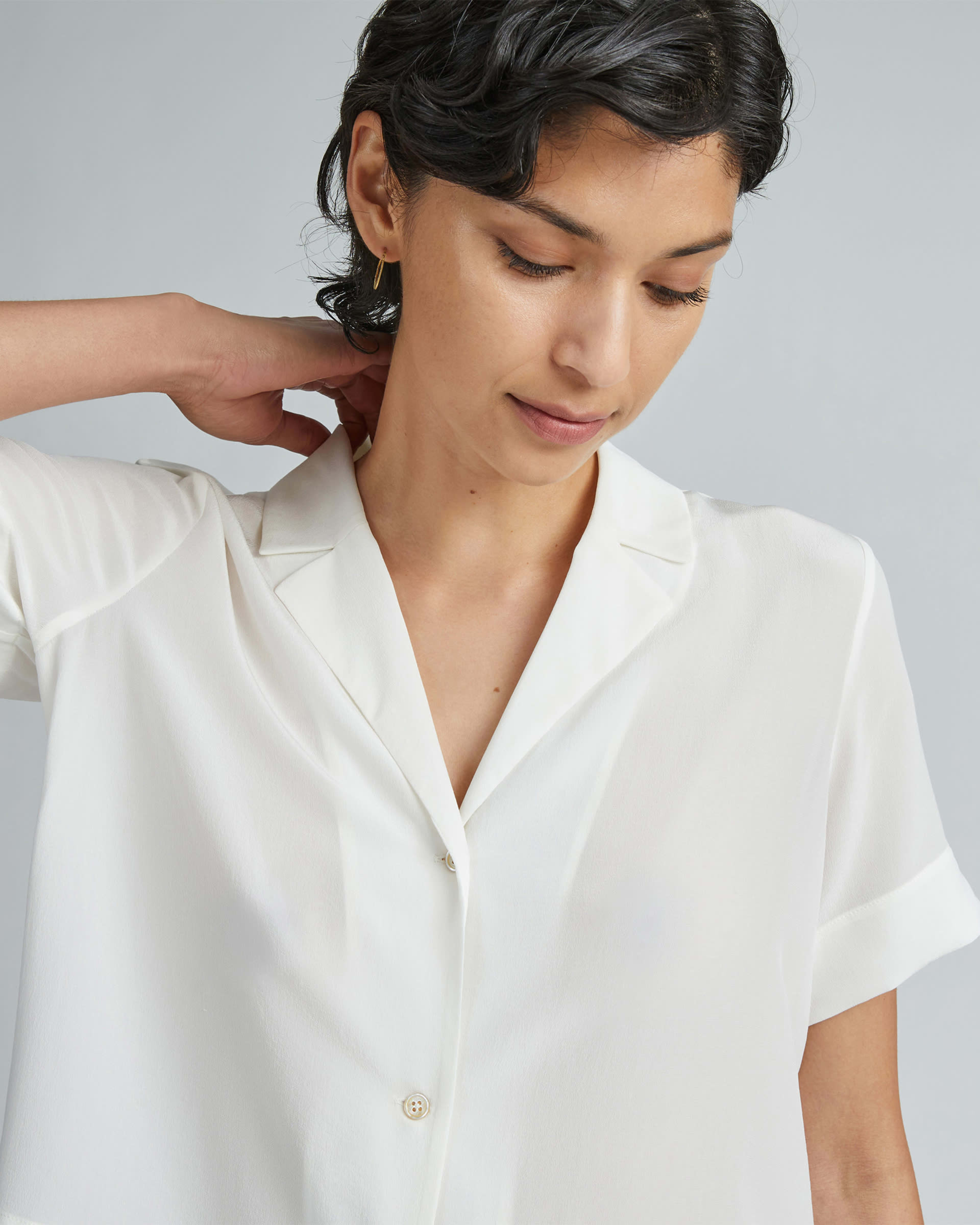 The Notch Shirt in Washable Silk | Off-White – Everlane